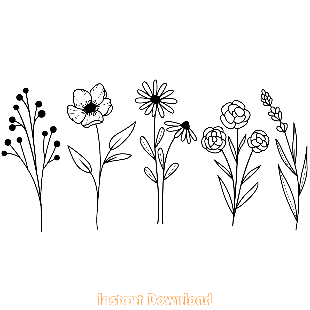 Flower Svg Florals Svg Files Digital Download Files | Inspire Uplift