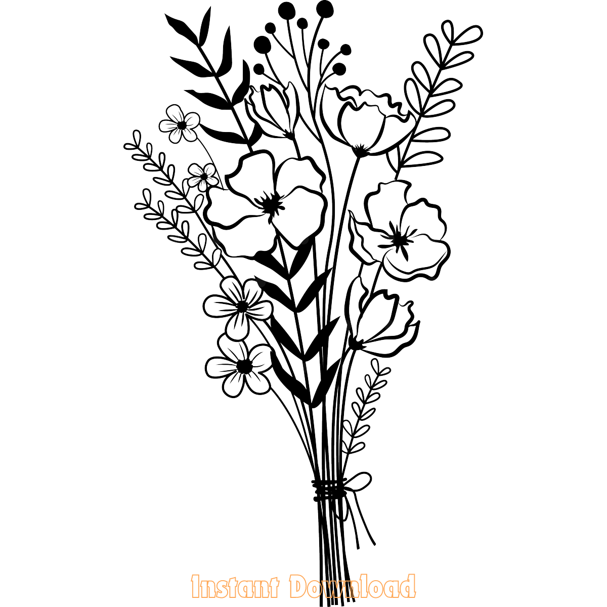 Flower Svg Flower Bouquet Svg Vol.6 Digital Download Files - Inspire Uplift
