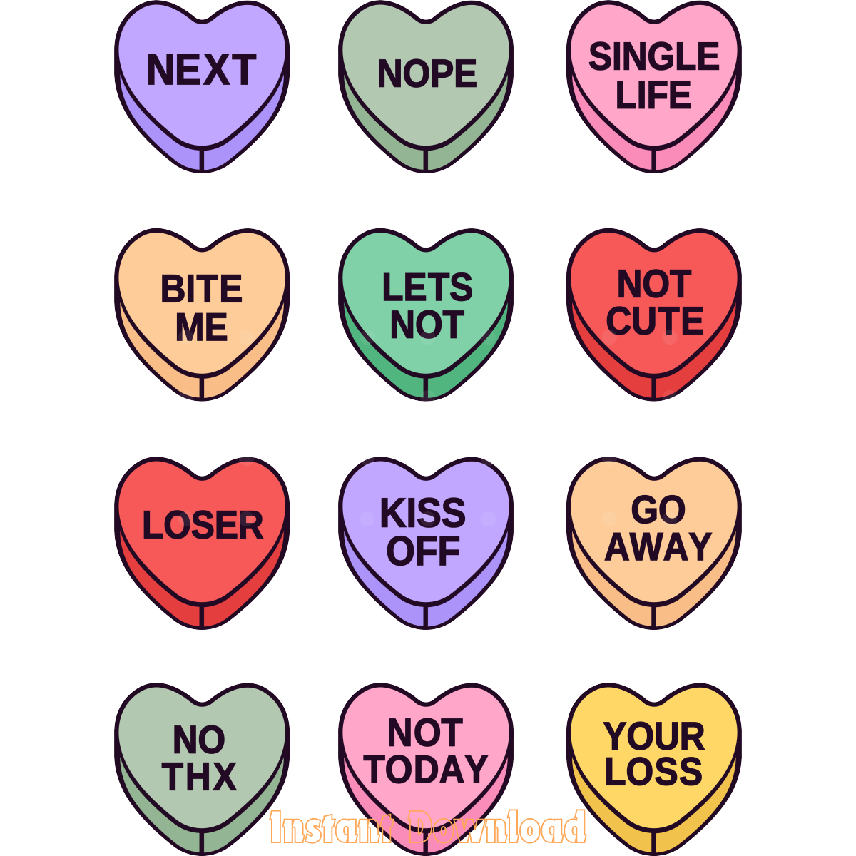 Candy Hearts Png | Inspire Uplift