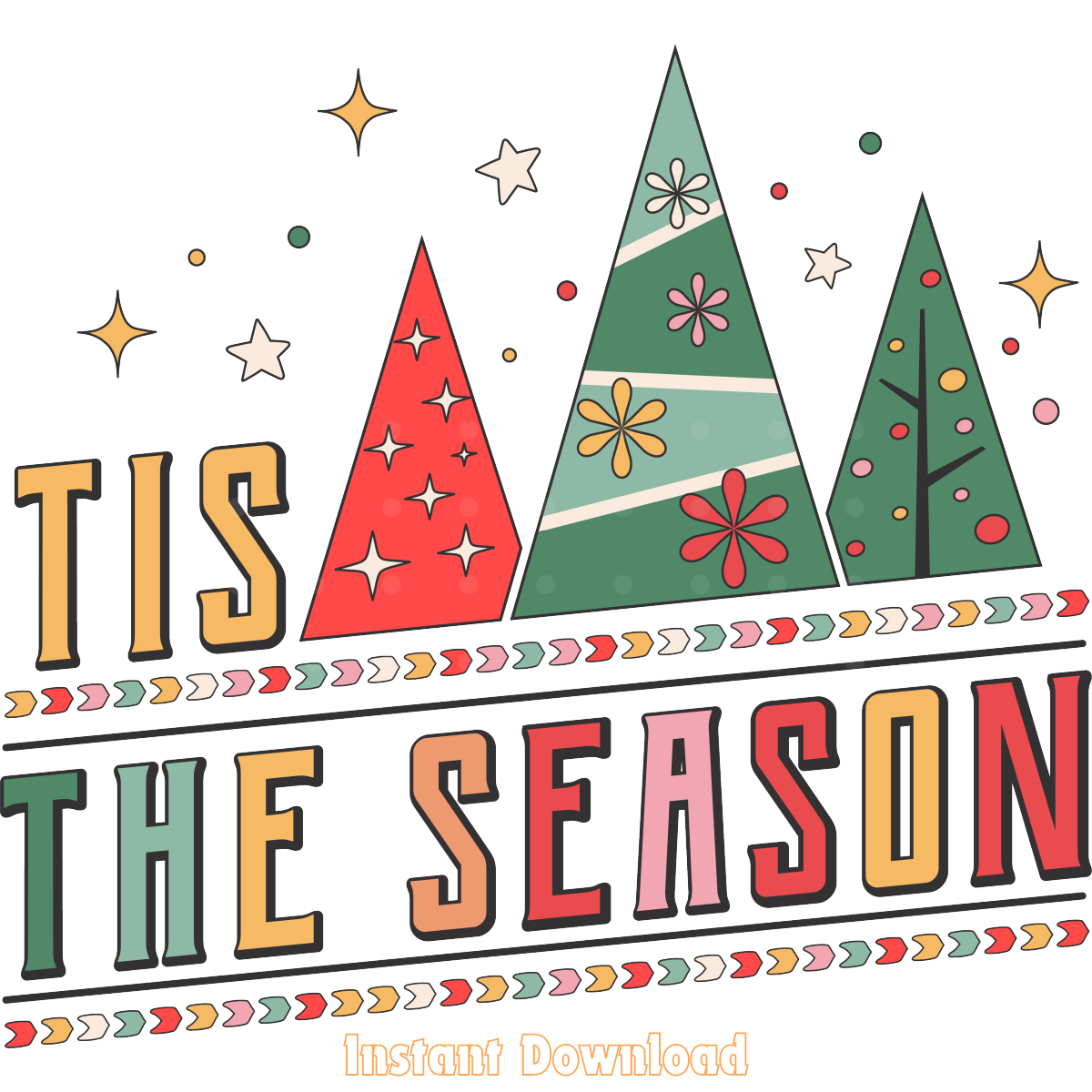 Retro Christmas Tree PNG Sublimation Digital Download Files | Inspire ...