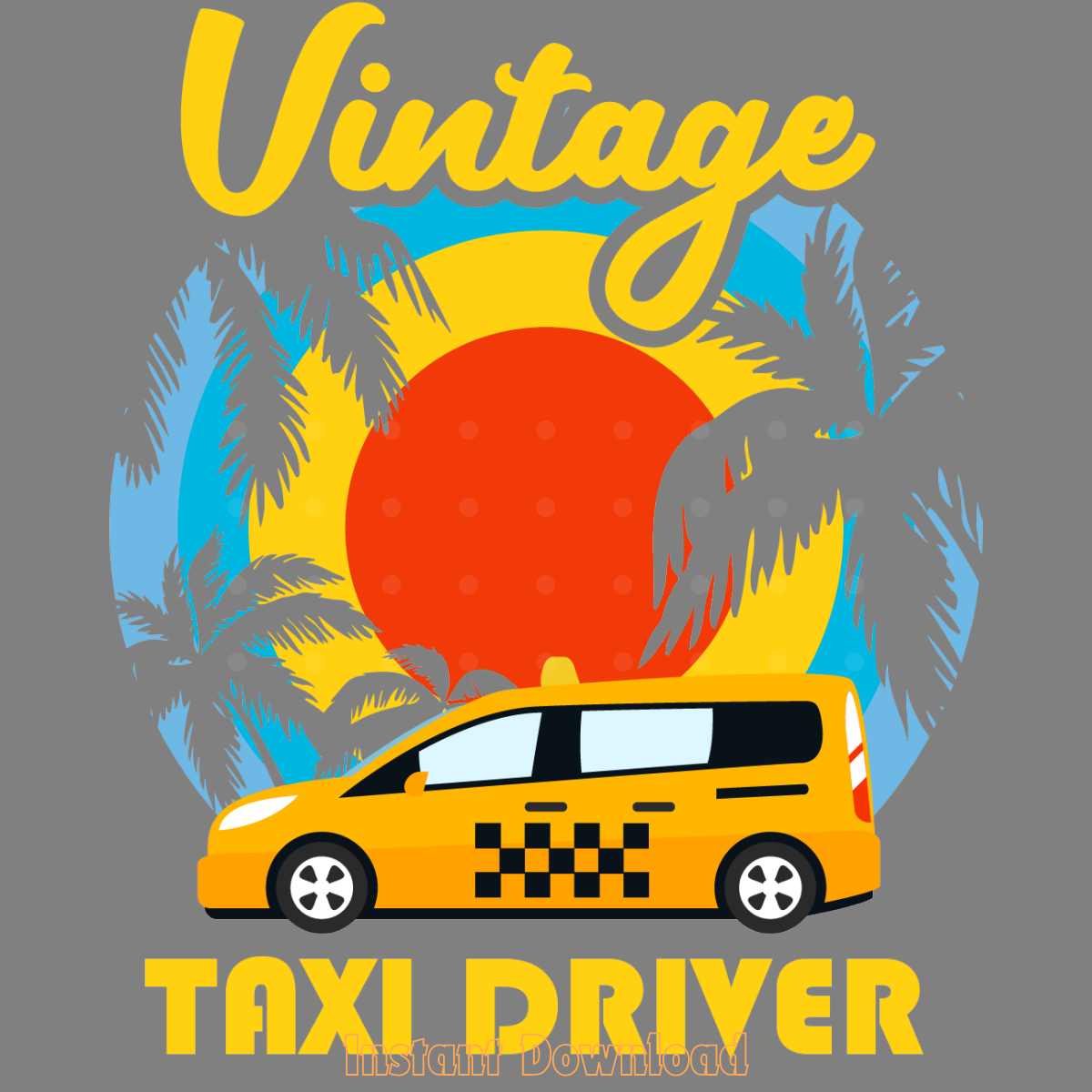Funny Vintage Retro Taxi Driver Svg File | Inspire Uplift