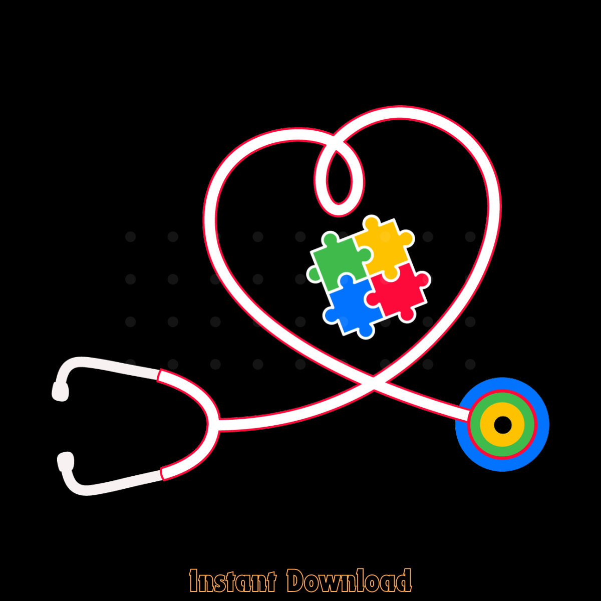 Stethoscope Autism Awareness Digital Download Files | Inspire Uplift
