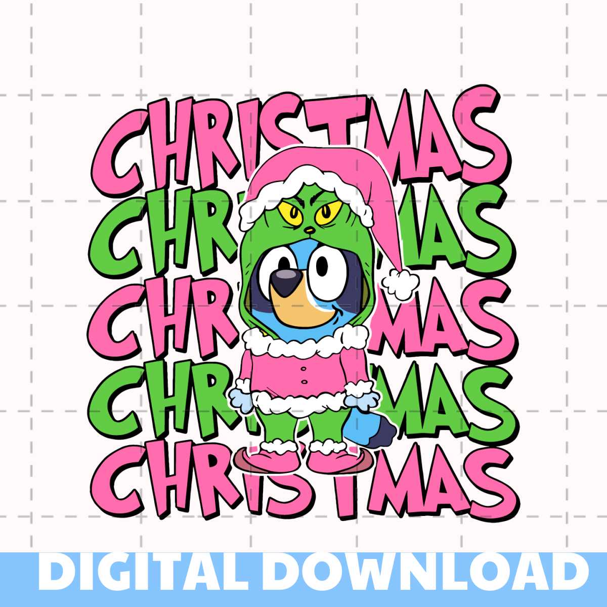 Bluey Christmas Grinch Vibe SVG | Inspire Uplift