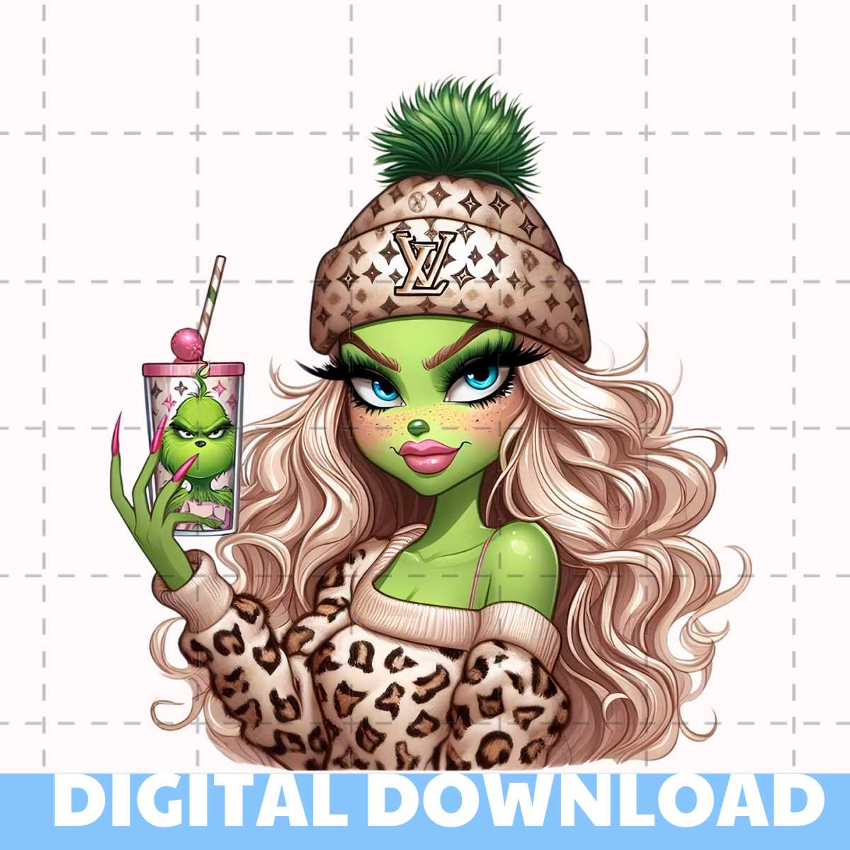 Lady Grinch PNG Santa Grinch PNG Barbie Grinch Green Girl Gr - Inspire ...