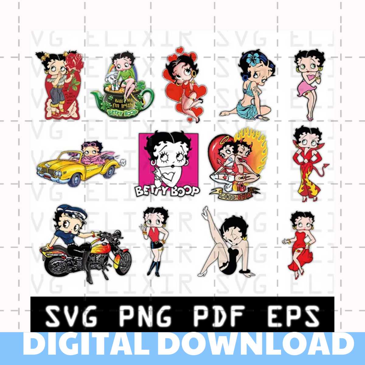 Betty Boop SVG, Betty Boop Vector, Betty Boop SVG Bundle, Be | Inspire ...
