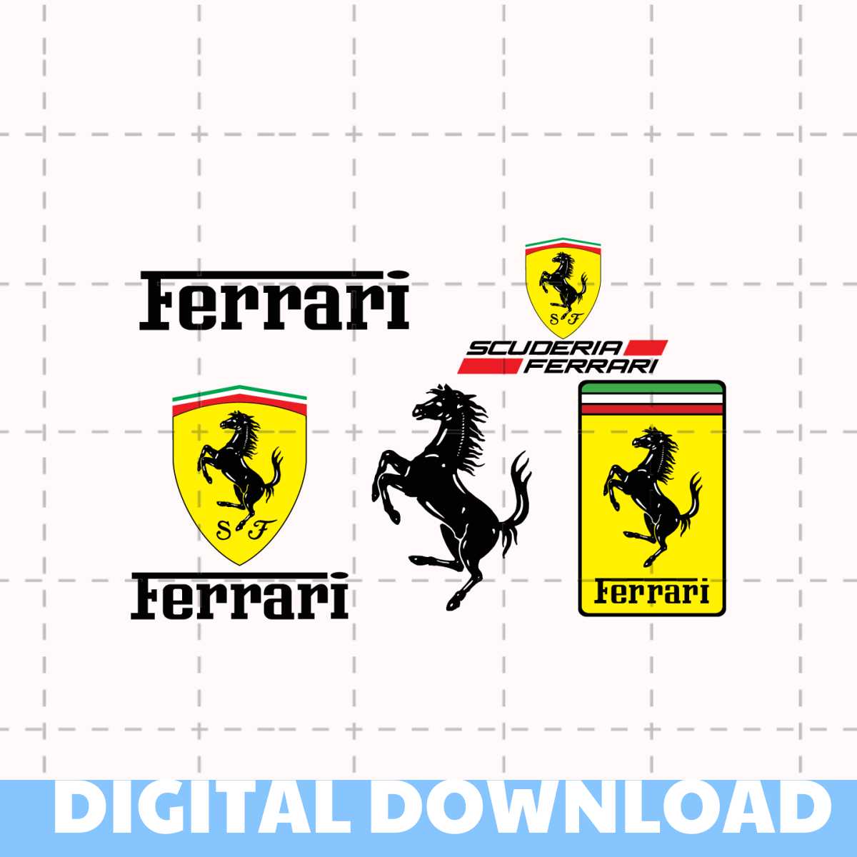 Car SVG PNG Sticker Ferrari | Decal | High Quality | Digital | Inspire ...