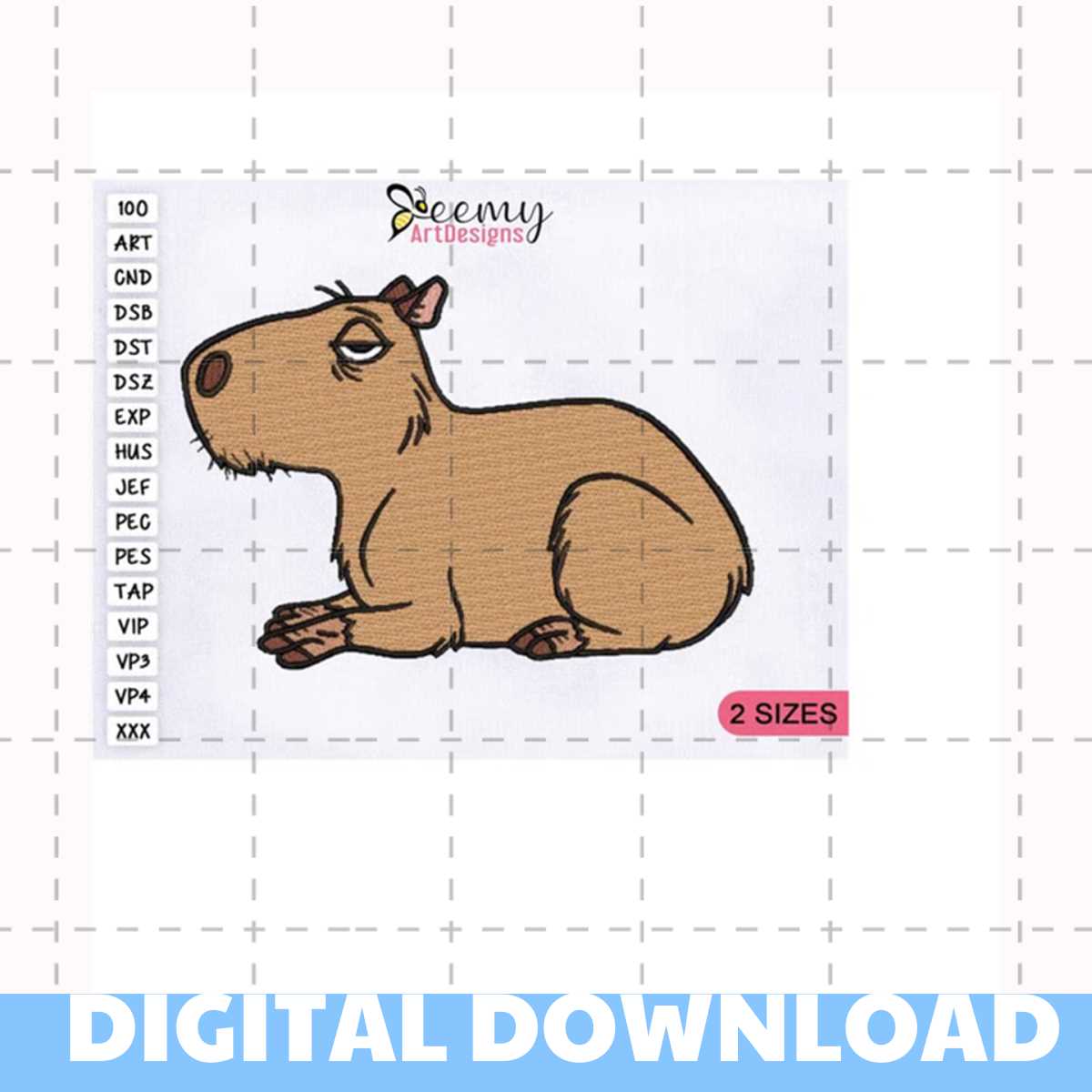 Capybara Madrigal Machine Embroidery Design, Capybara Embroi | Inspire ...