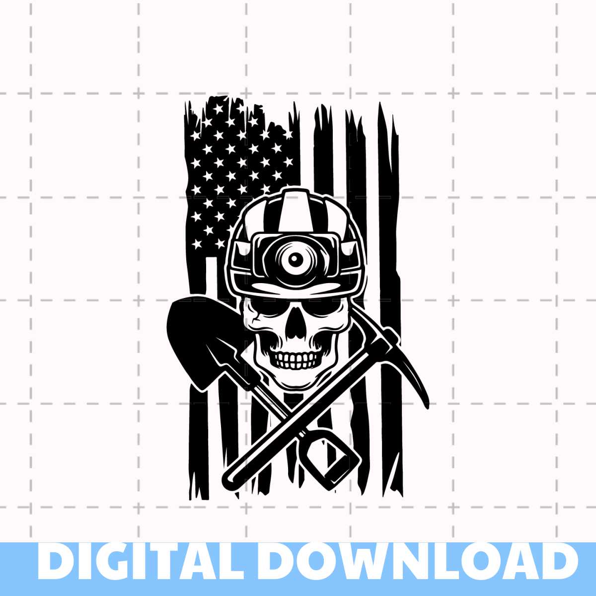 US Mining Skull Svg | Mining Svg | Coal Miner Skull Svg | Sk | Inspire ...