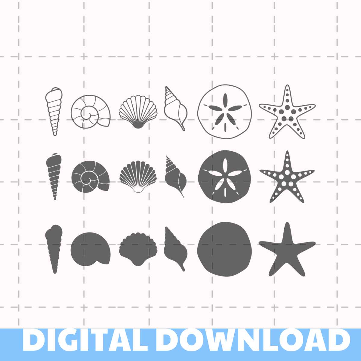 Seashells SVG. Cricut cut files. Layered files. Silhouette. | Inspire ...