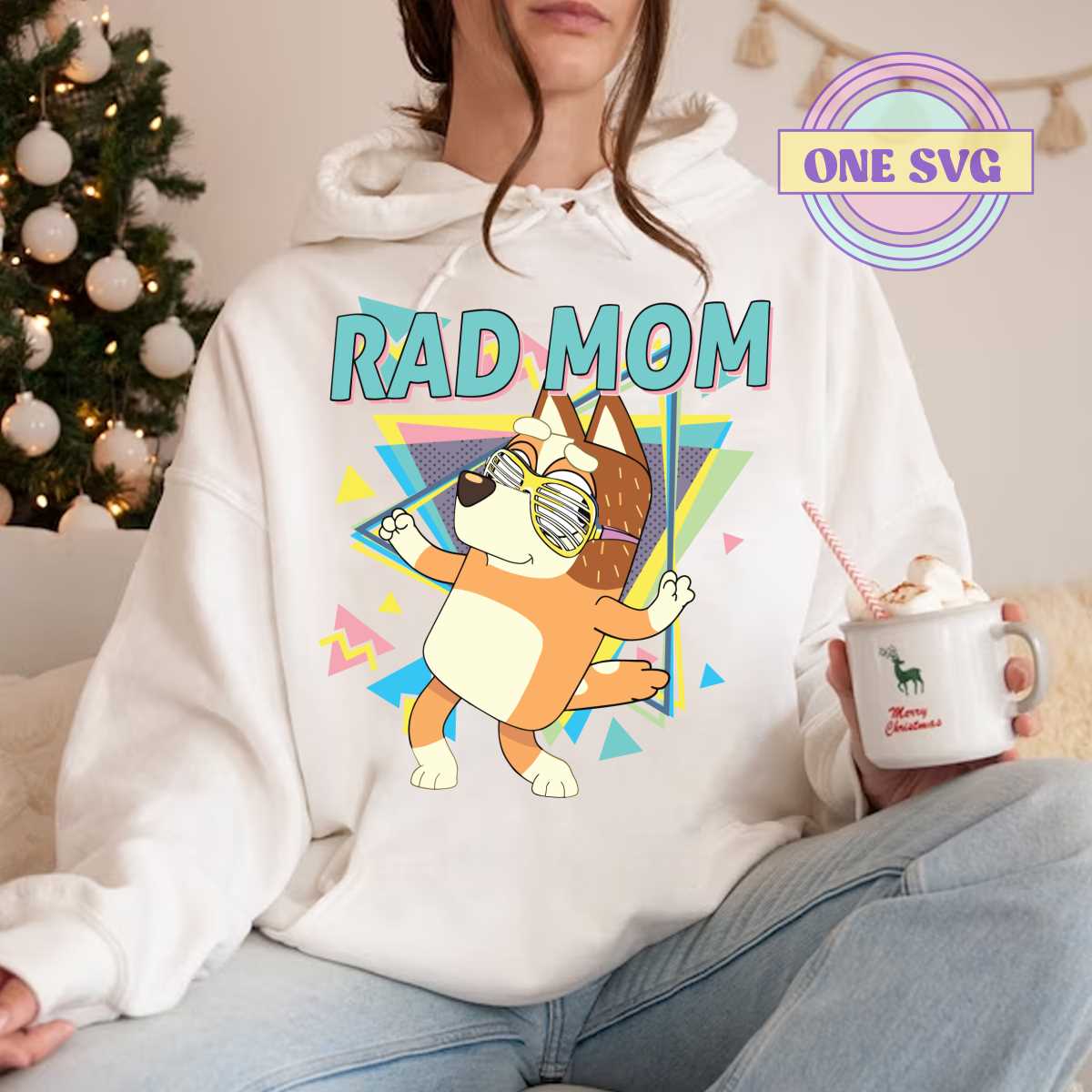 Bluey Rad Mum Svg Png, Bluey Family Svg, Retro Chilli Heeler | Inspire ...