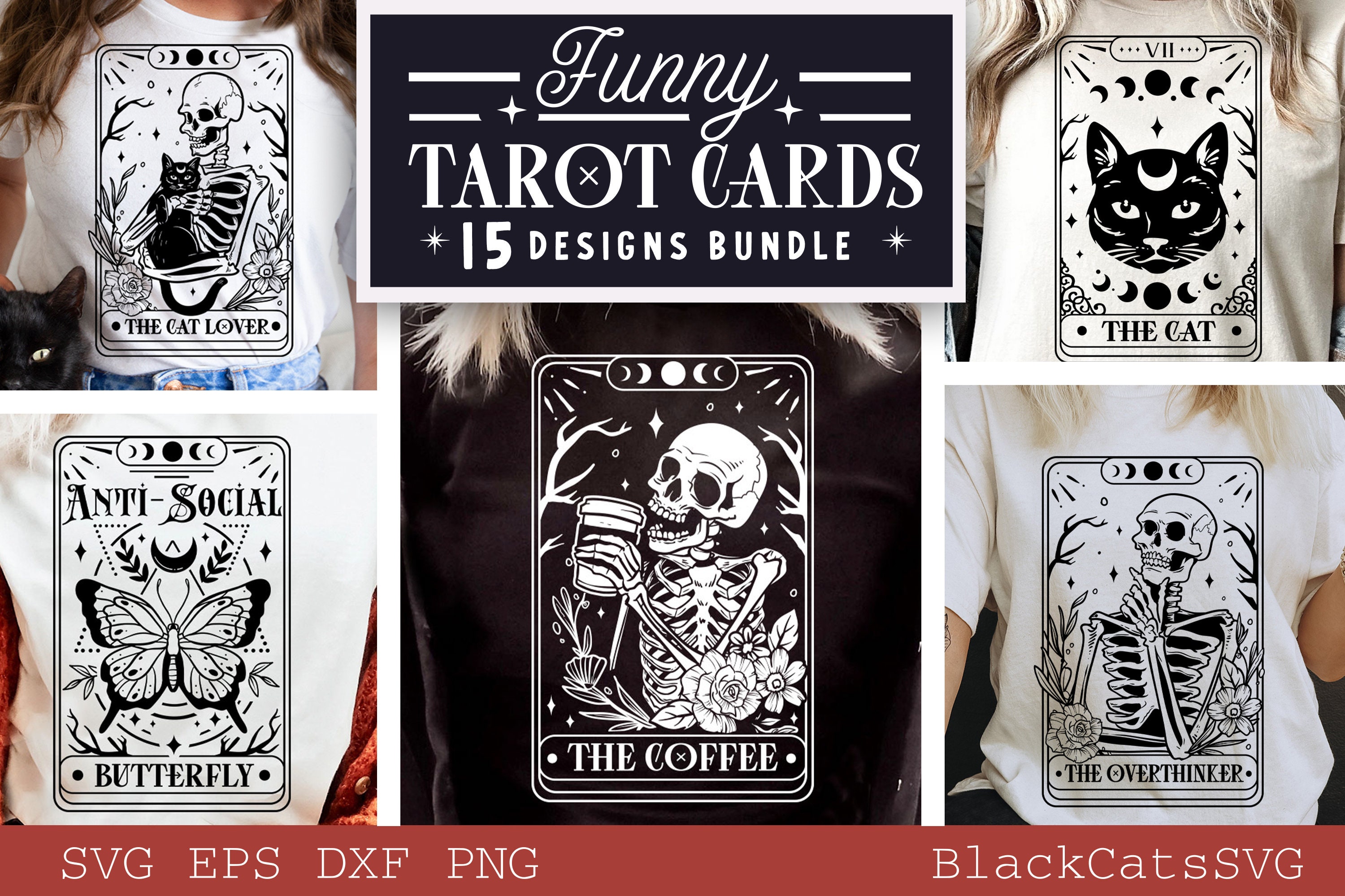 Tarot cards funny Bundle SVG, tarot cards svg, tarot bundle | Inspire ...