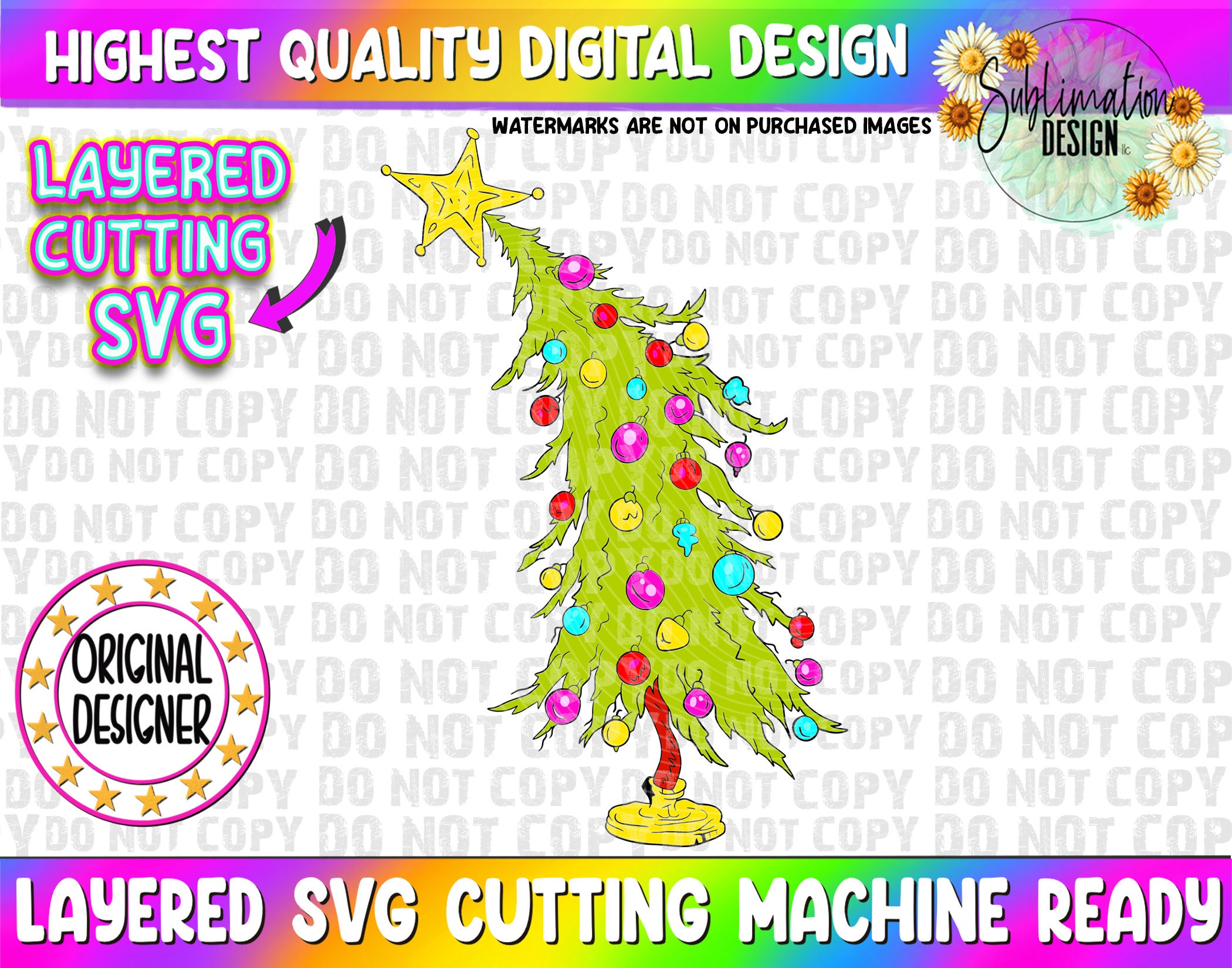 Grinch Tree Svg Christmas tree SVG Trendy Christmas tree SV | Inspire ...