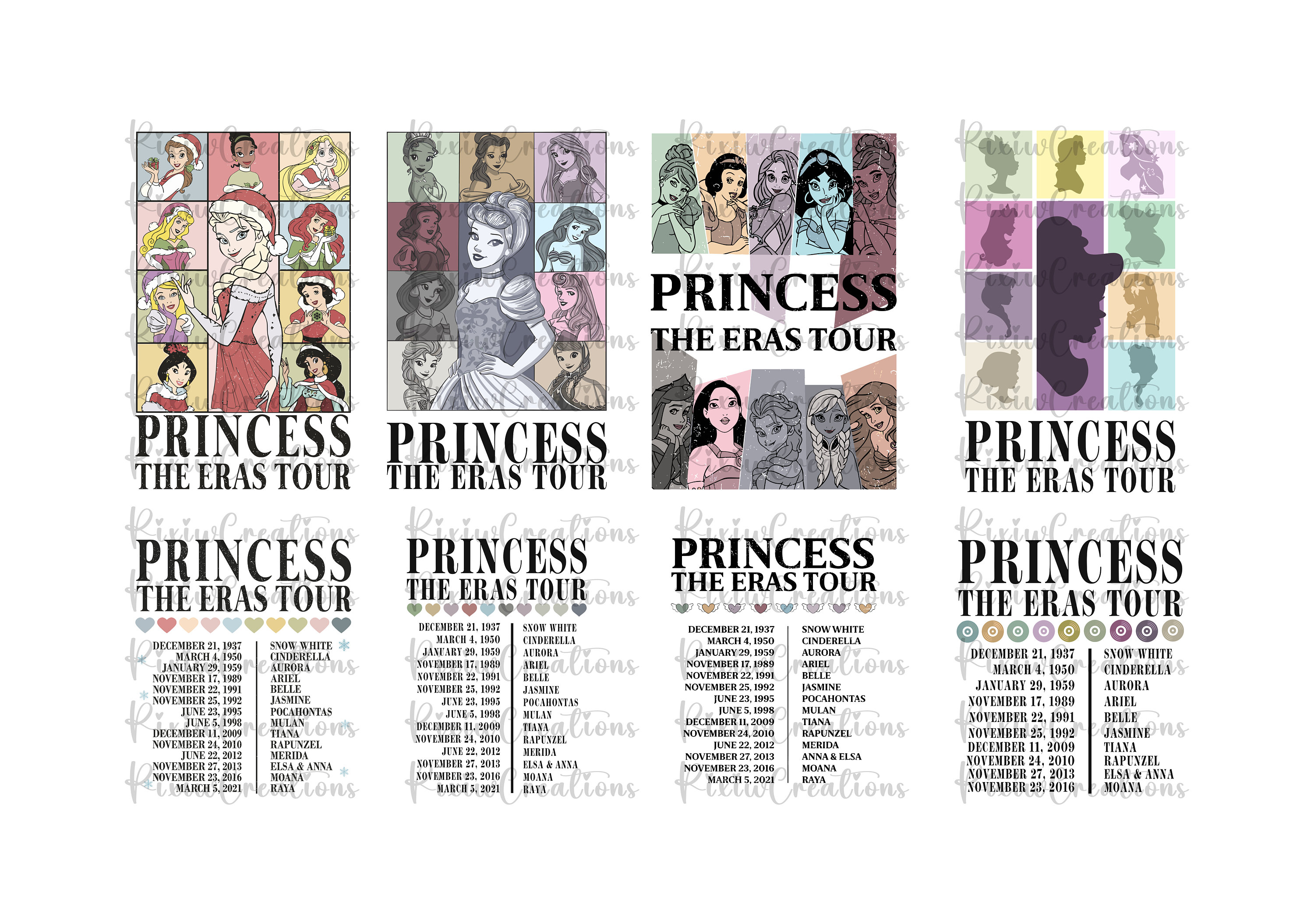 Princess Svg Bundle, Princess Png Bundle, The Eras Tour Prin - Inspire ...
