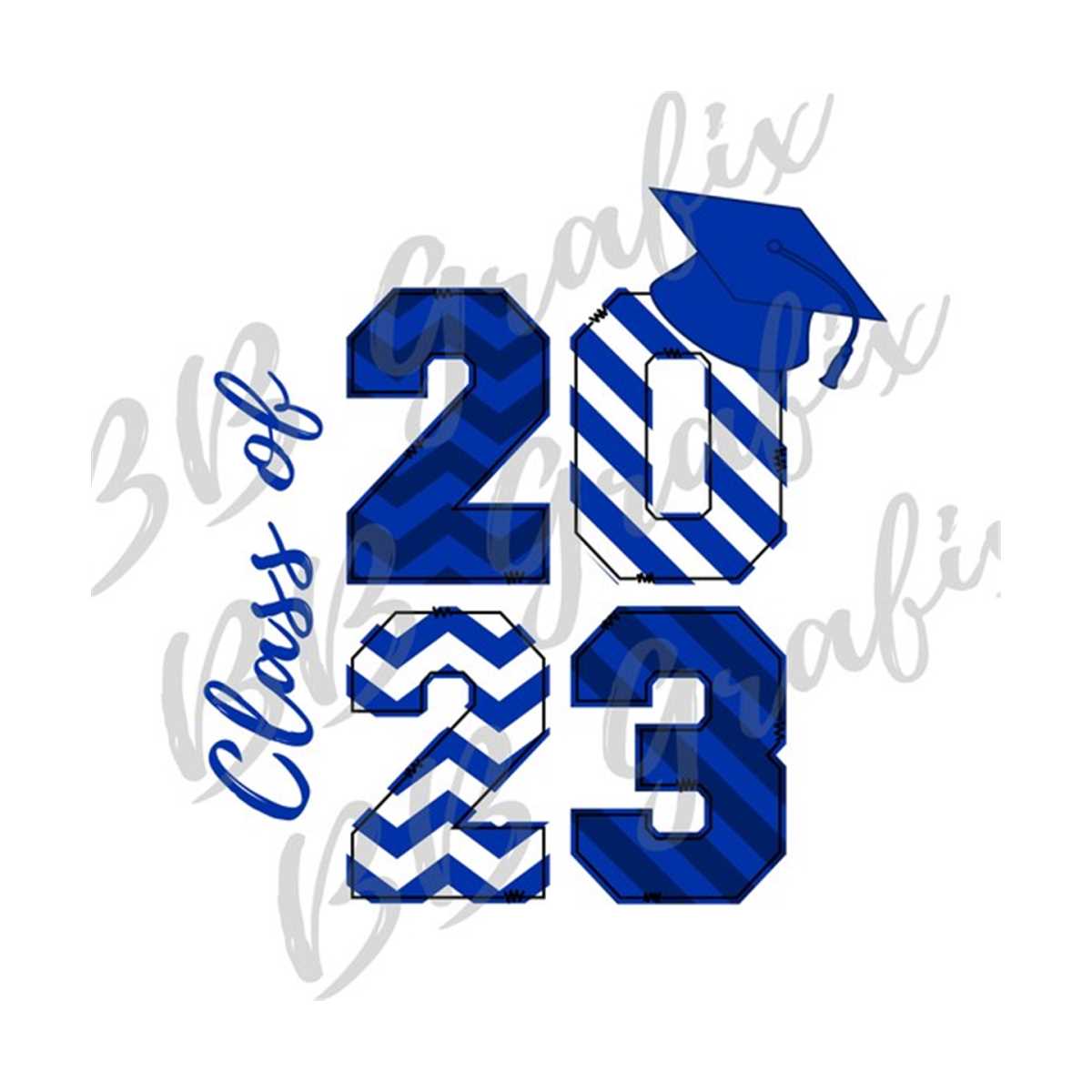 Digital Png File - Class of 2023 Royal Blue White Grad Hat G | Inspire ...