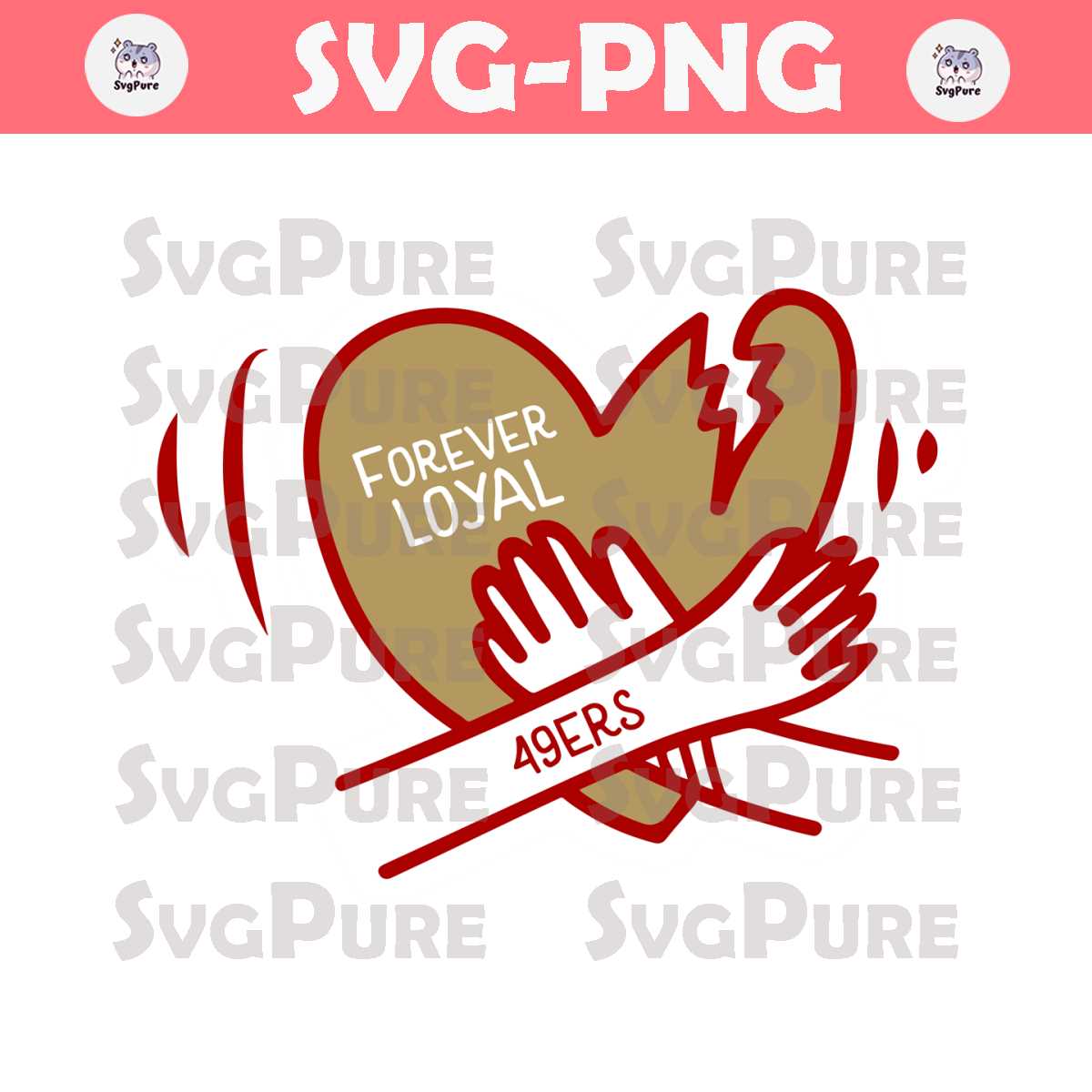 Forever Loyal 49ers Heart Svg Cricut Digital Download | Inspire Uplift