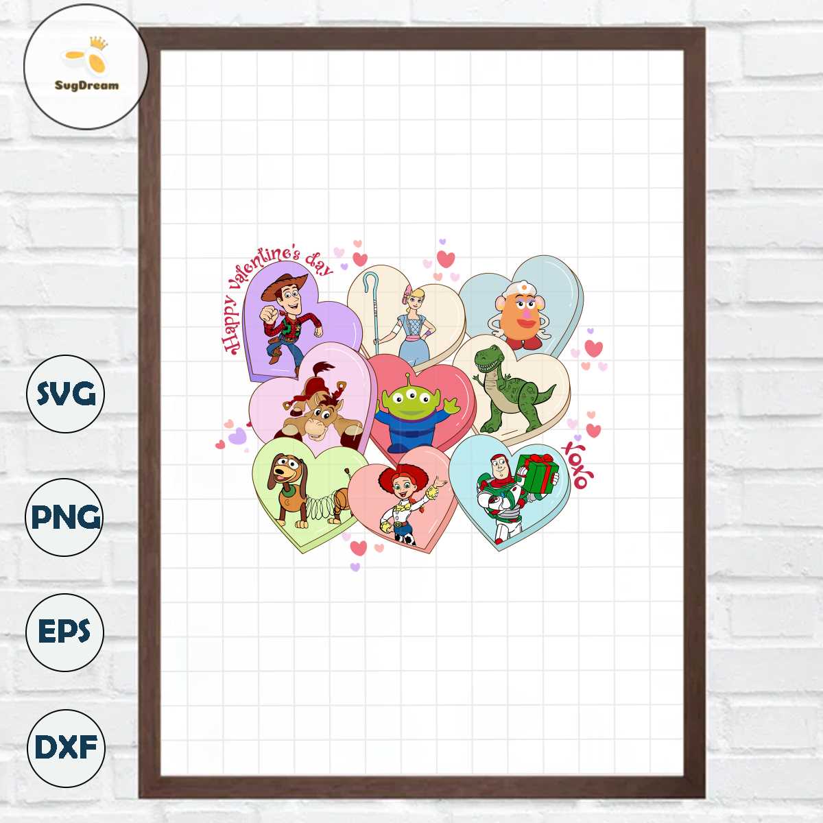 Toy Story Heart candy Disney Valentine PNG | Inspire Uplift