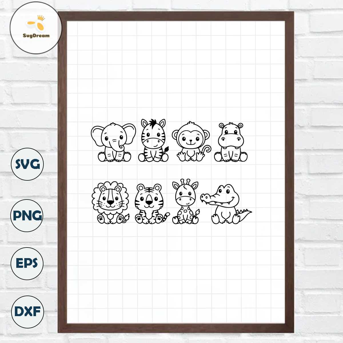 Safari animals outline SVG Cute african jungle animal cut fi | Inspire ...