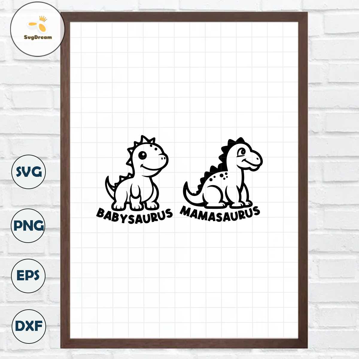 Babysaurus Svg, MamaSaurus Svg Png, Cute Dinosaur Svg T-Rex | Inspire ...