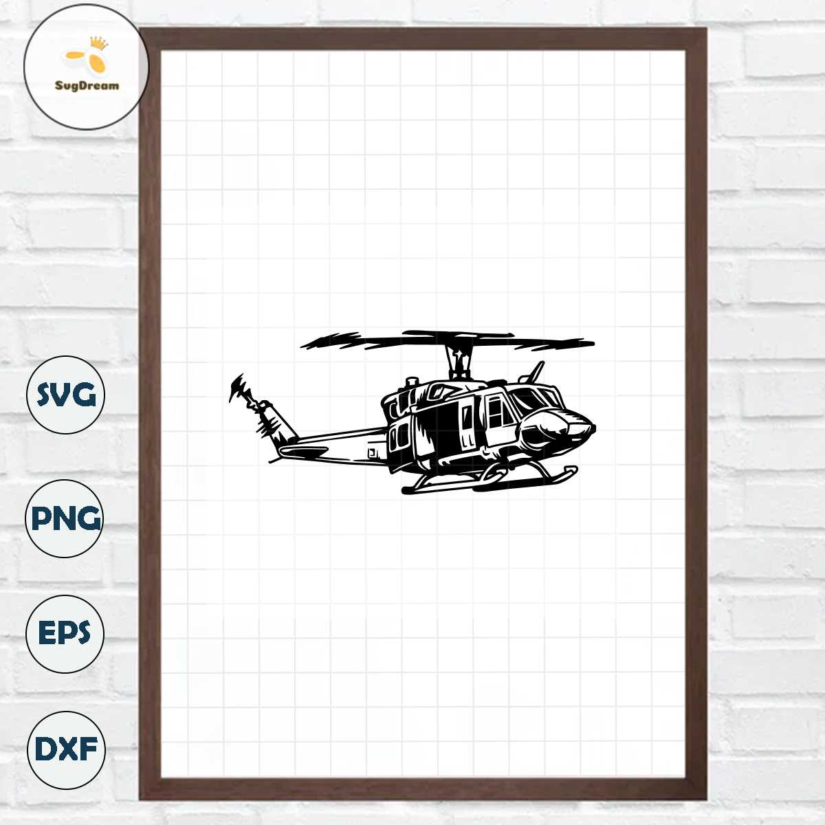 -Huey Helicopter SVG | Bell UH-1 Iroquois | Army Military Co | Inspire ...