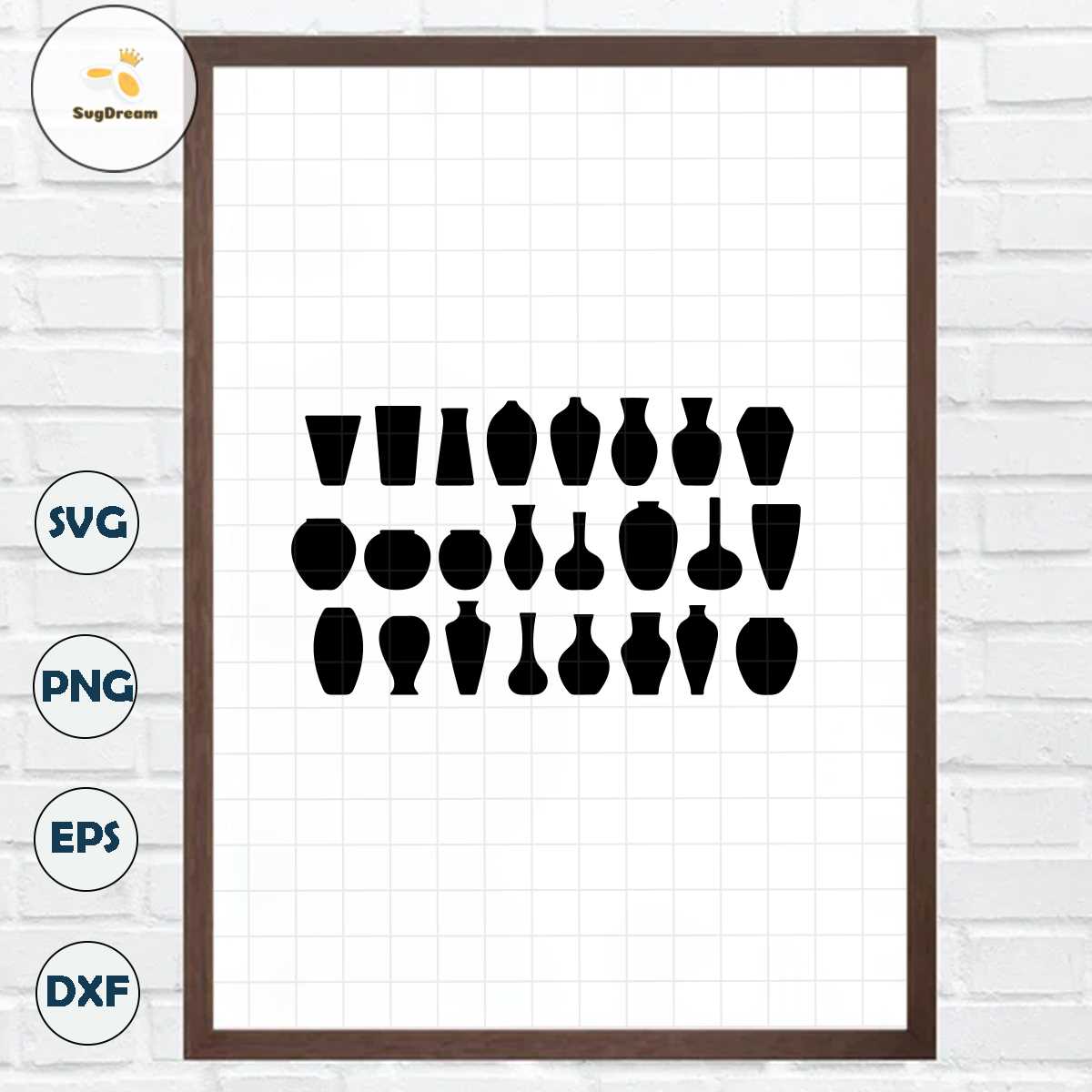 Pottery Vase Bundle SVG,Vase Template,Flowers Decor,Jar,Cera | Inspire ...