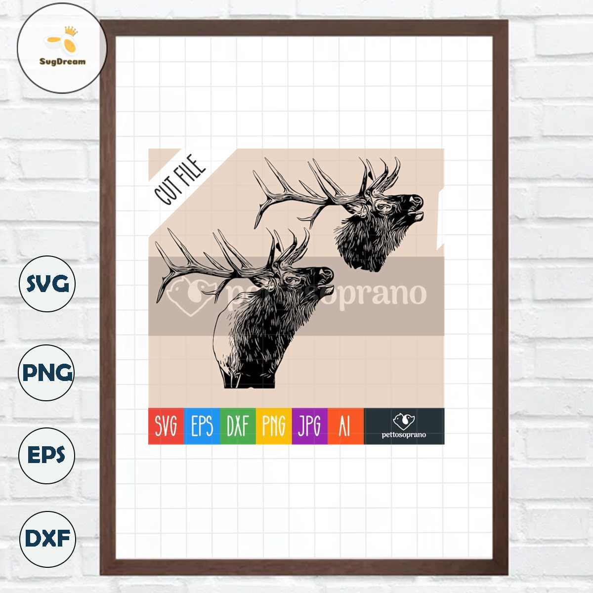 Elk SVG,Png,Ai,Eps,Dxf,Jpg Digital Download File Silhouette, | Inspire ...