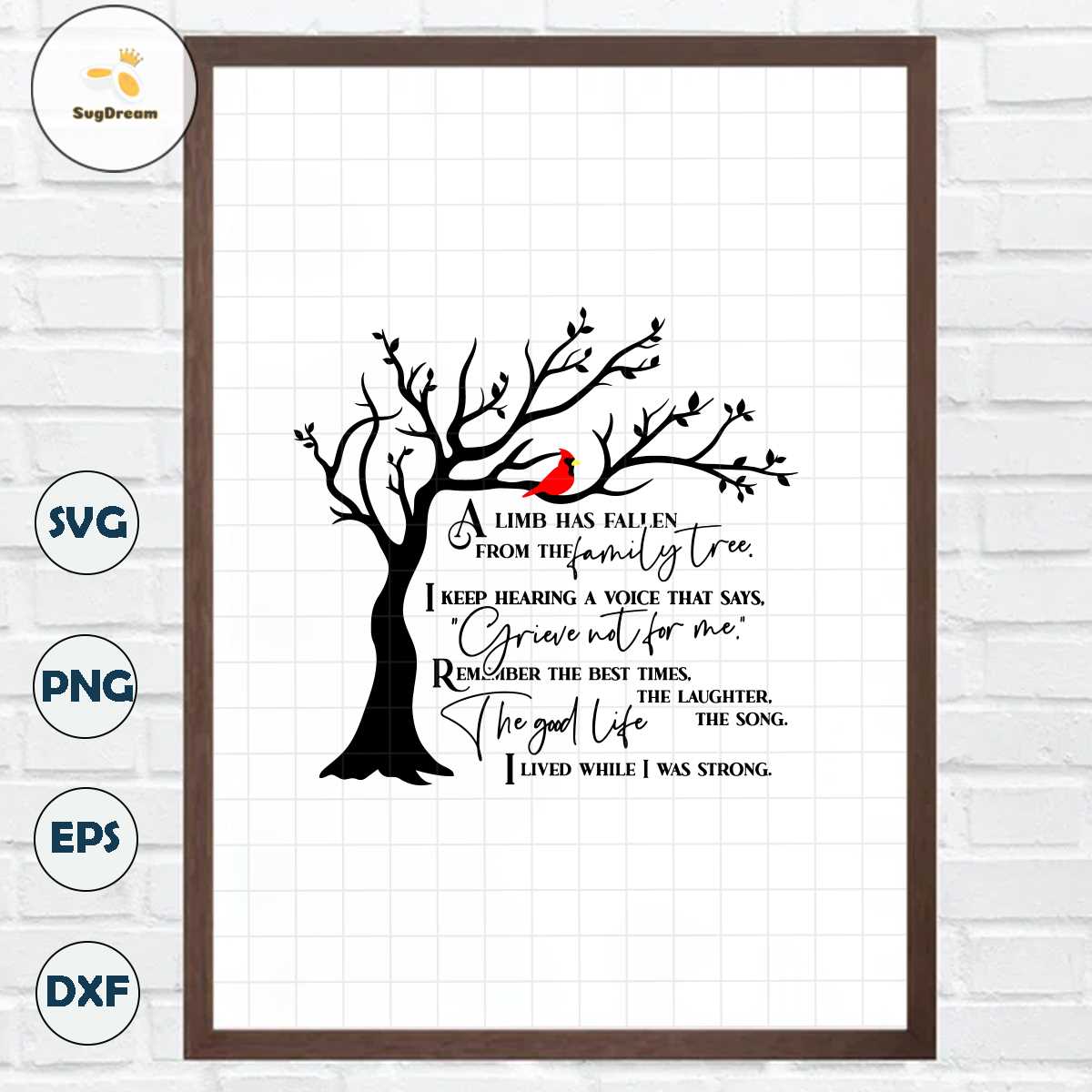 A Limb Has Fallen SVG, Red Cardinal SVG File, Memorial Svg, | Inspire ...