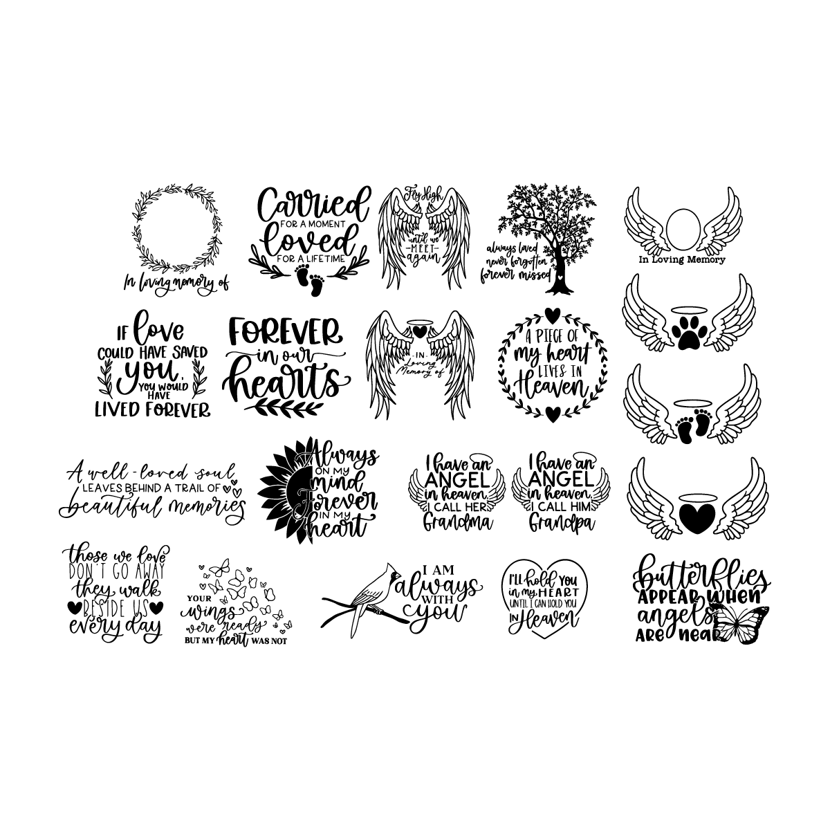 Memorial svg bundle 27 designs Digital Download Files | Inspire Uplift