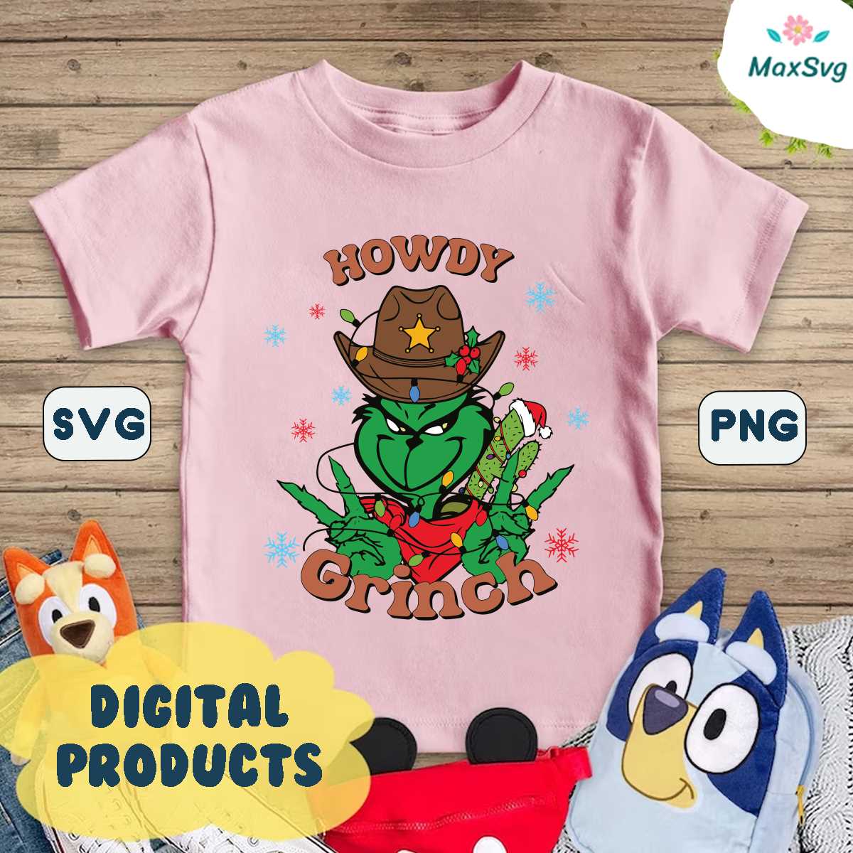 Retro Howdy Grinch Cowboy SVG | Inspire Uplift