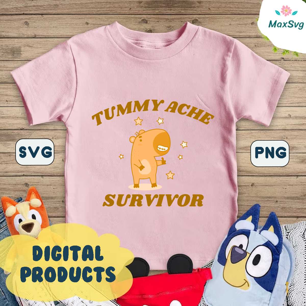 Funny Tummy Ache Survivor Meme SVG | Inspire Uplift