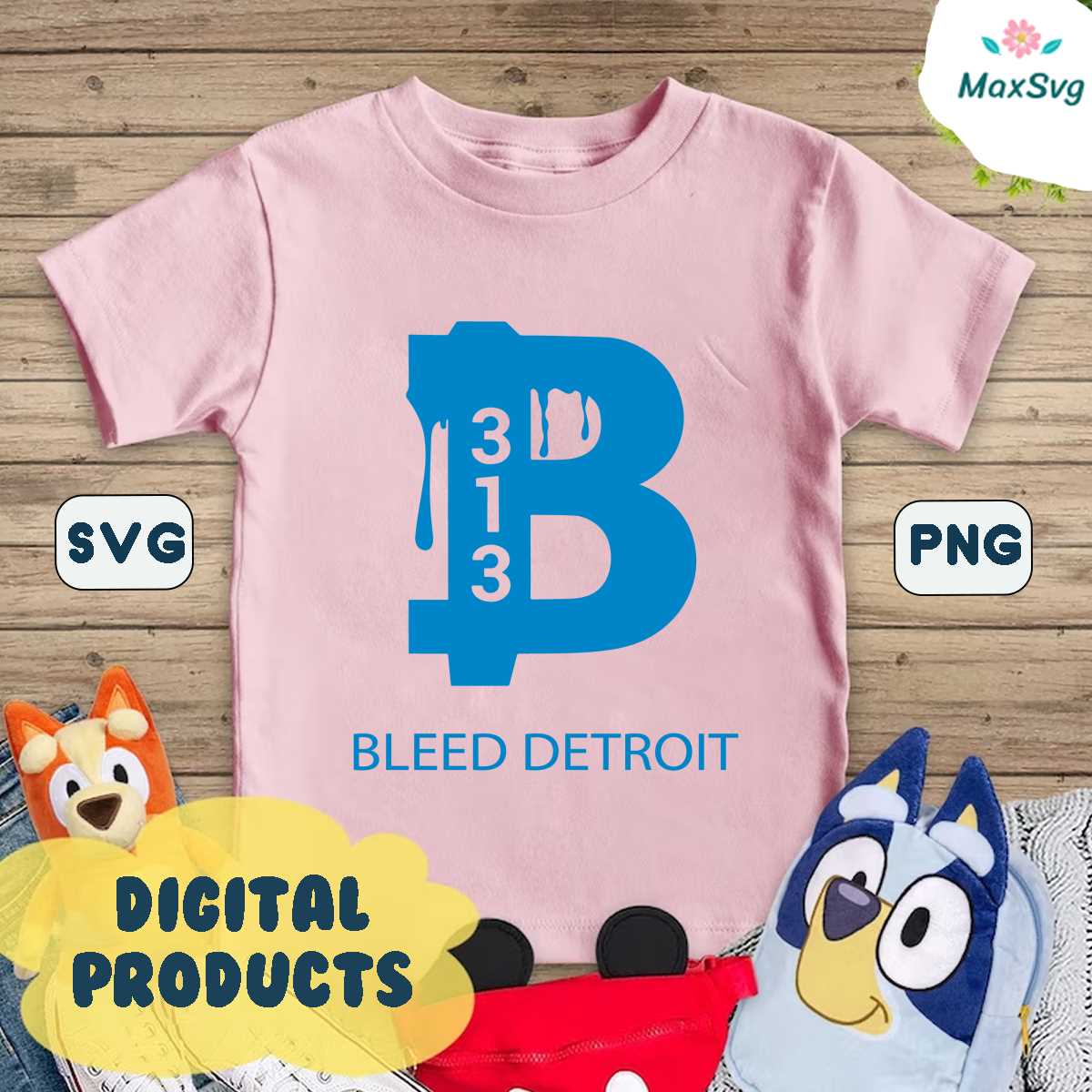 Bleed Detroit 313 NFL Football SVG | Inspire Uplift