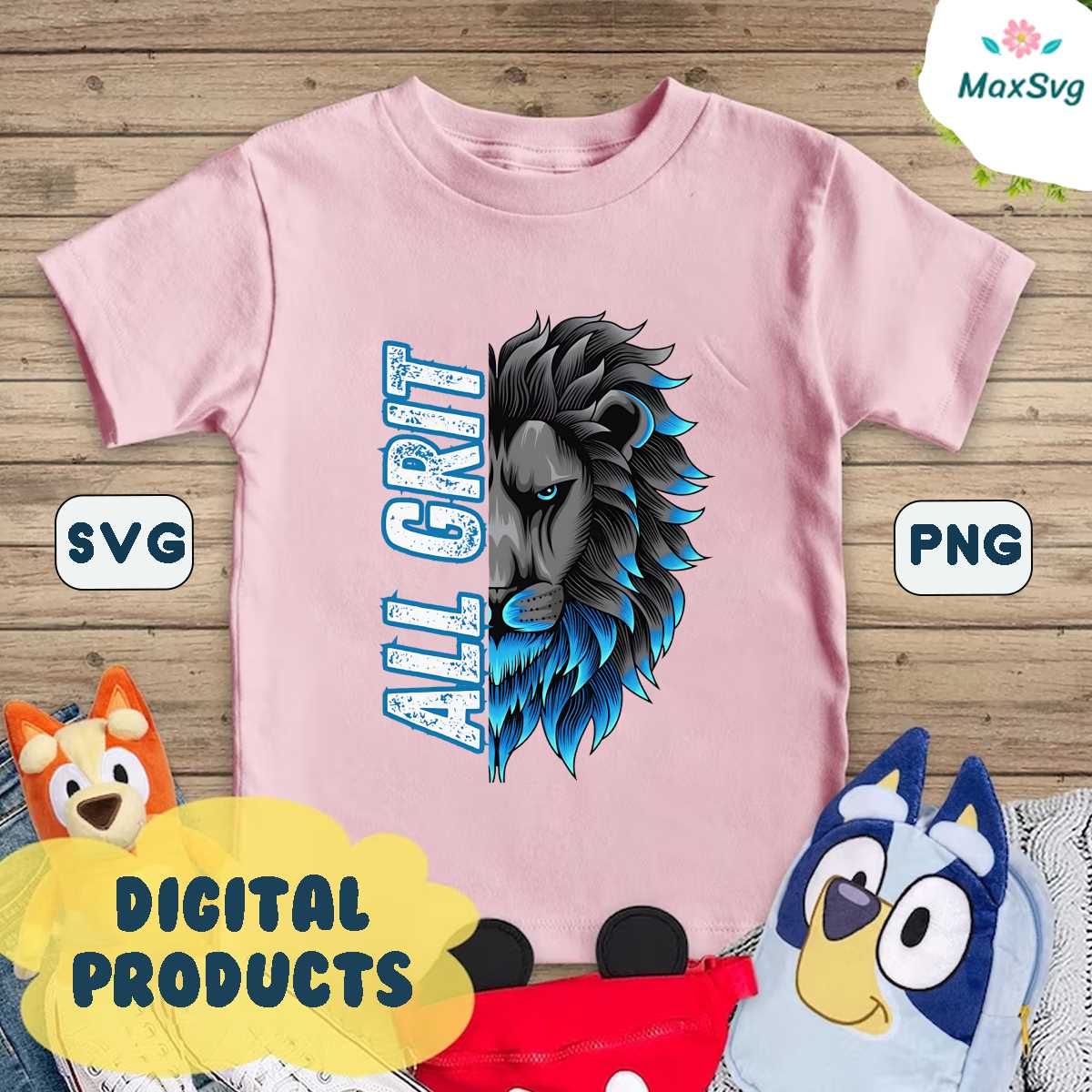 All Grit Lions Mascot Logo SVG | Inspire Uplift