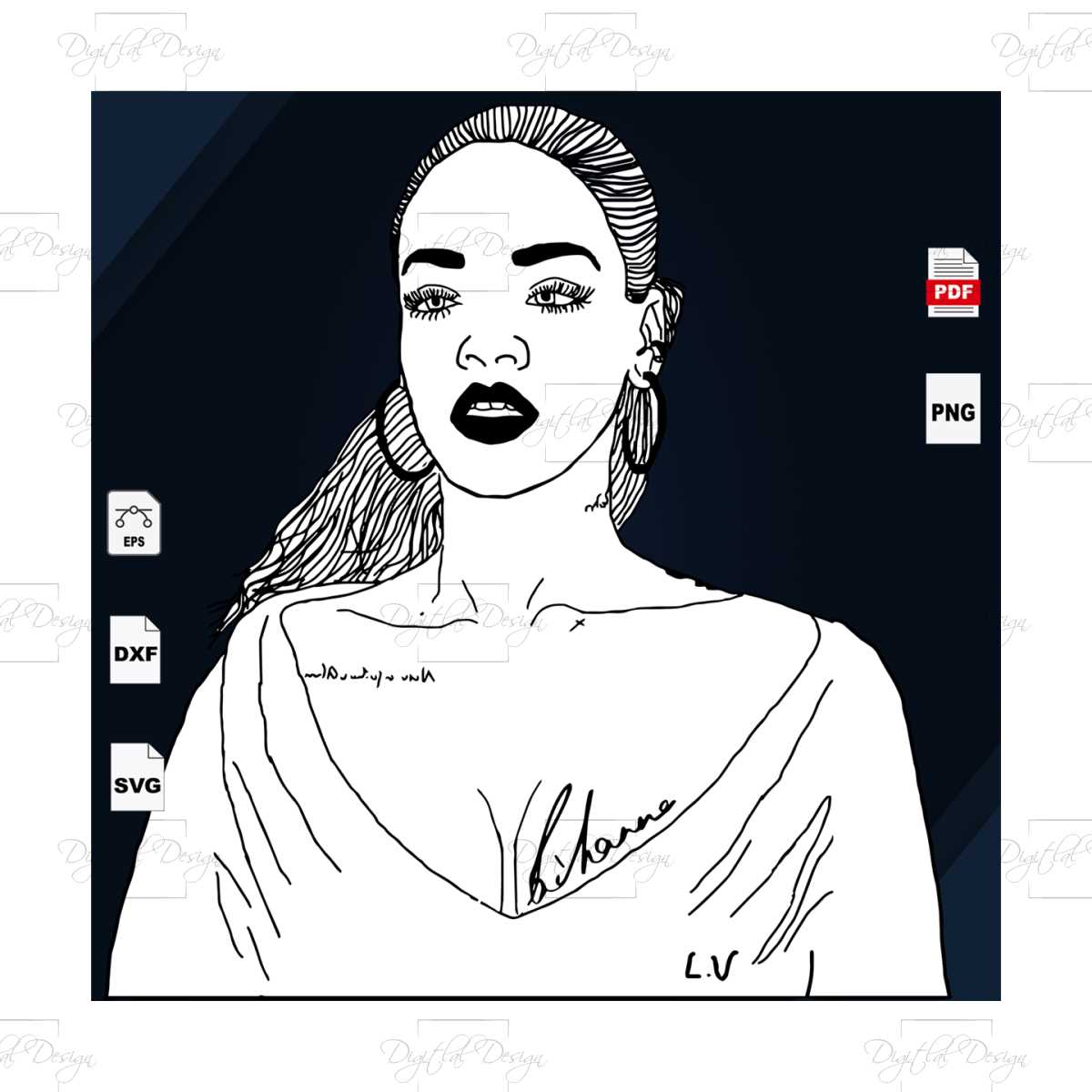 Rihanna svg, Black Girl Svg, Rihanna vector, Rihanna portrai | Inspire ...