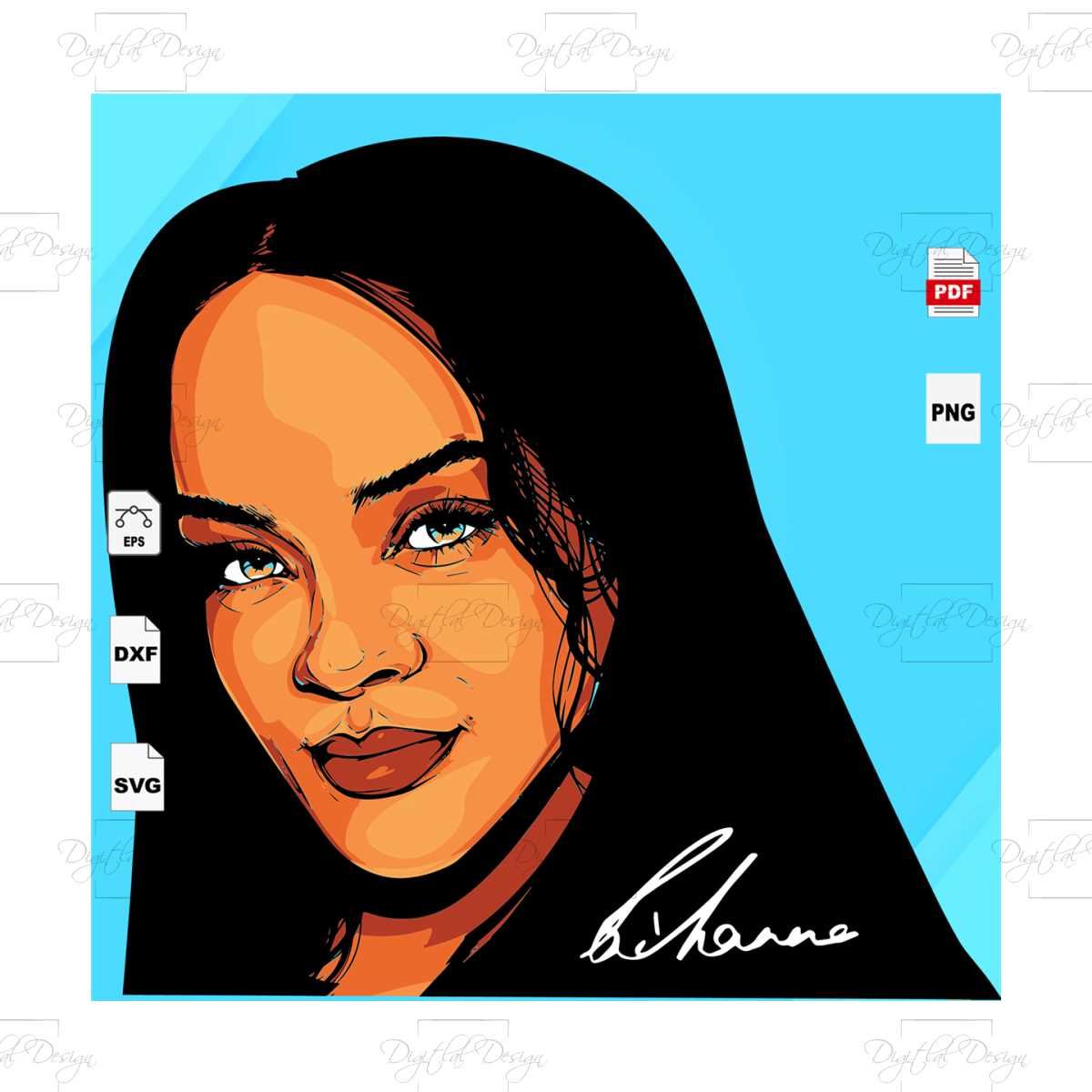 Rihanna svg, Black Girl Svg, Rihanna vector, Rihanna portrai | Inspire ...
