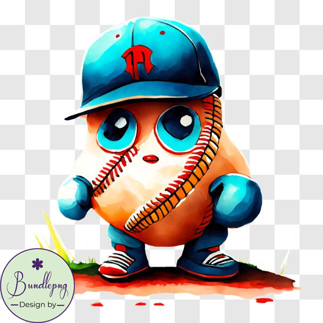 Cartoon Potato Ready to Play Baseball PNG Design 23 - Inspire Uplift