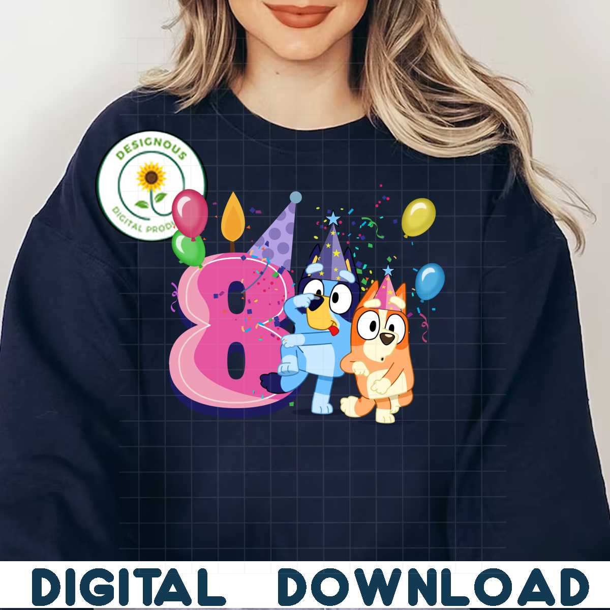 blueys 8 pink PNG, Bluey Birthday numbers PNG - Inspire Uplift