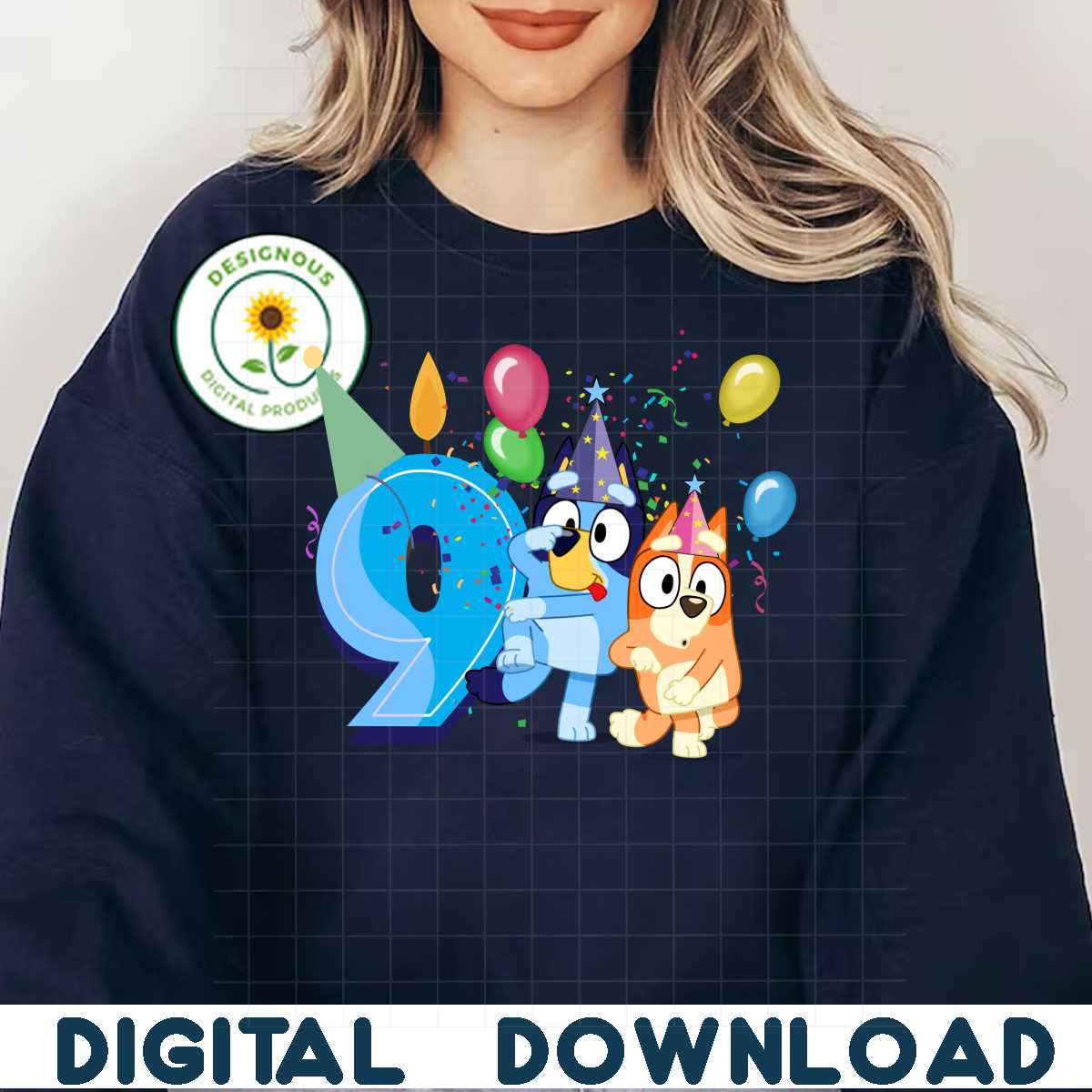 blueys 9 blue PNG, Bluey Birthday numbers PNG - Inspire Uplift