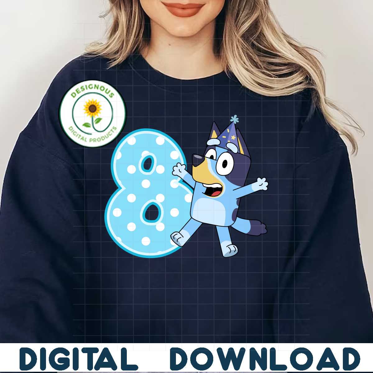 Bluey party supplies 8 SVG, Bluey Birthday numbers SVG | Inspire Uplift