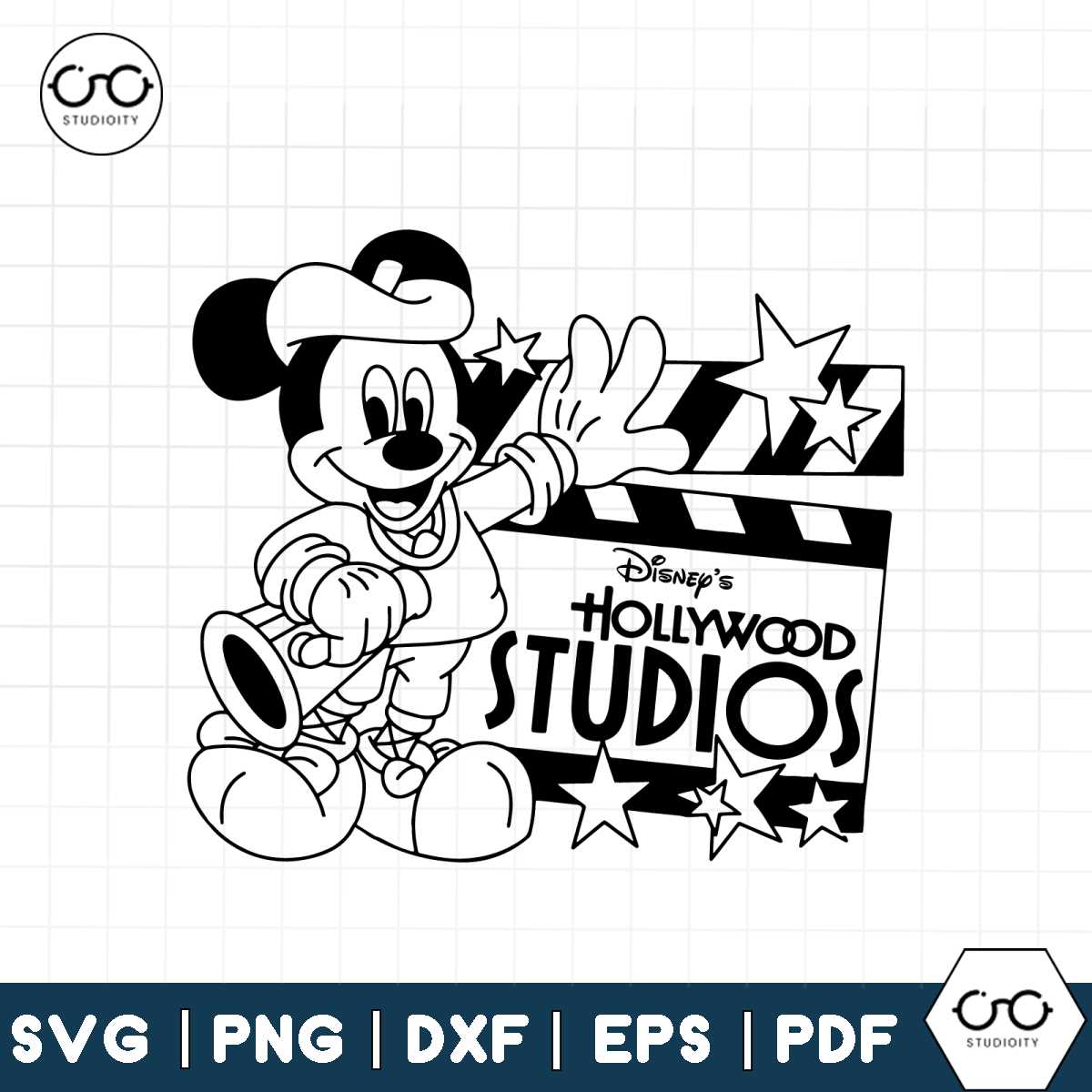 Hollywood Studios Director Mickey Mouse Design *SVG* PNG Dxf | Inspire ...