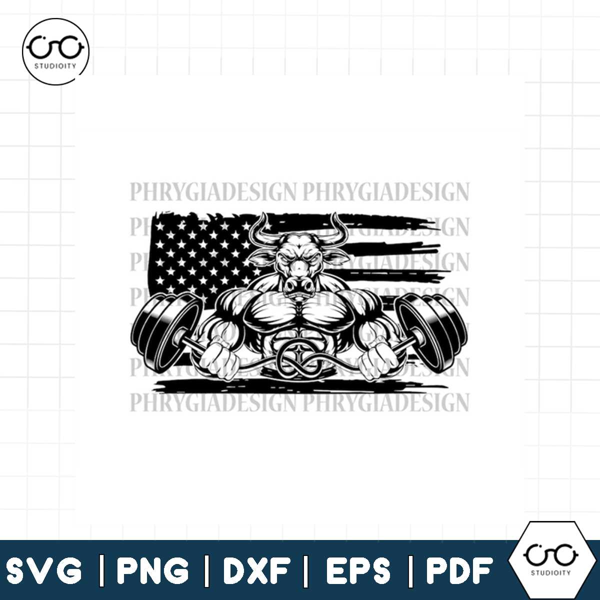 Bull Bodybuilder Svg Png , Us Flag Svg , Muscle Man Svg , Gy | Inspire ...