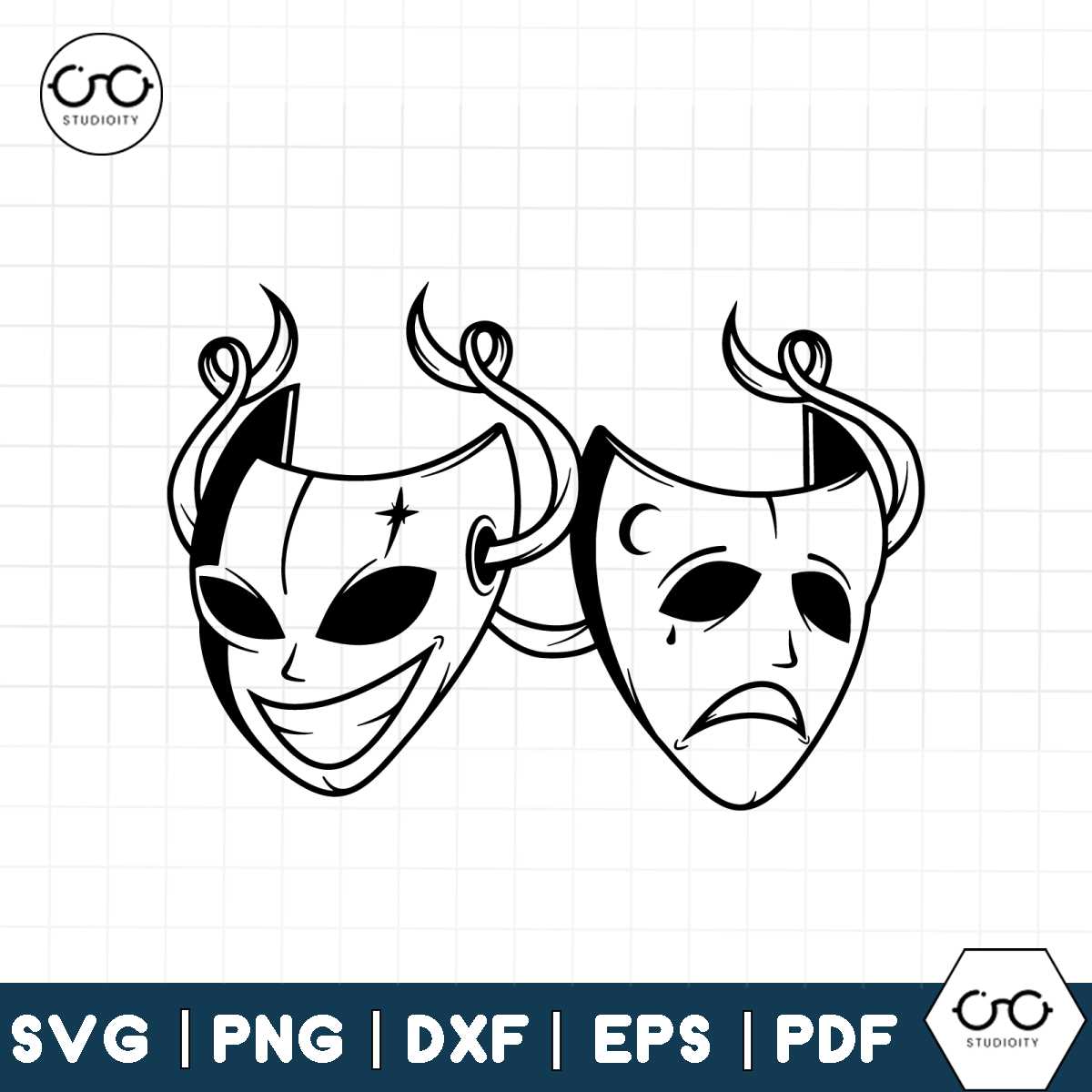 Smile Now Cry Later Svg | Happy and Sad Clipart | Theater Ma | Inspire ...