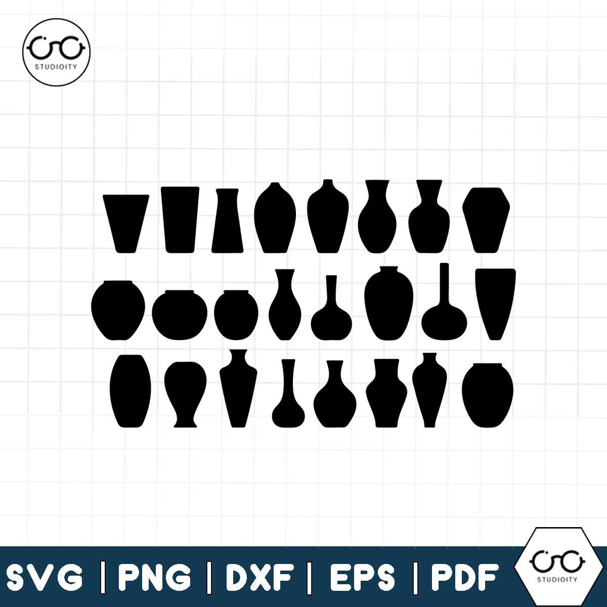 Pottery Vase Bundle SVG,Vase Template,Flowers Decor,Jar,Cera - Inspire ...
