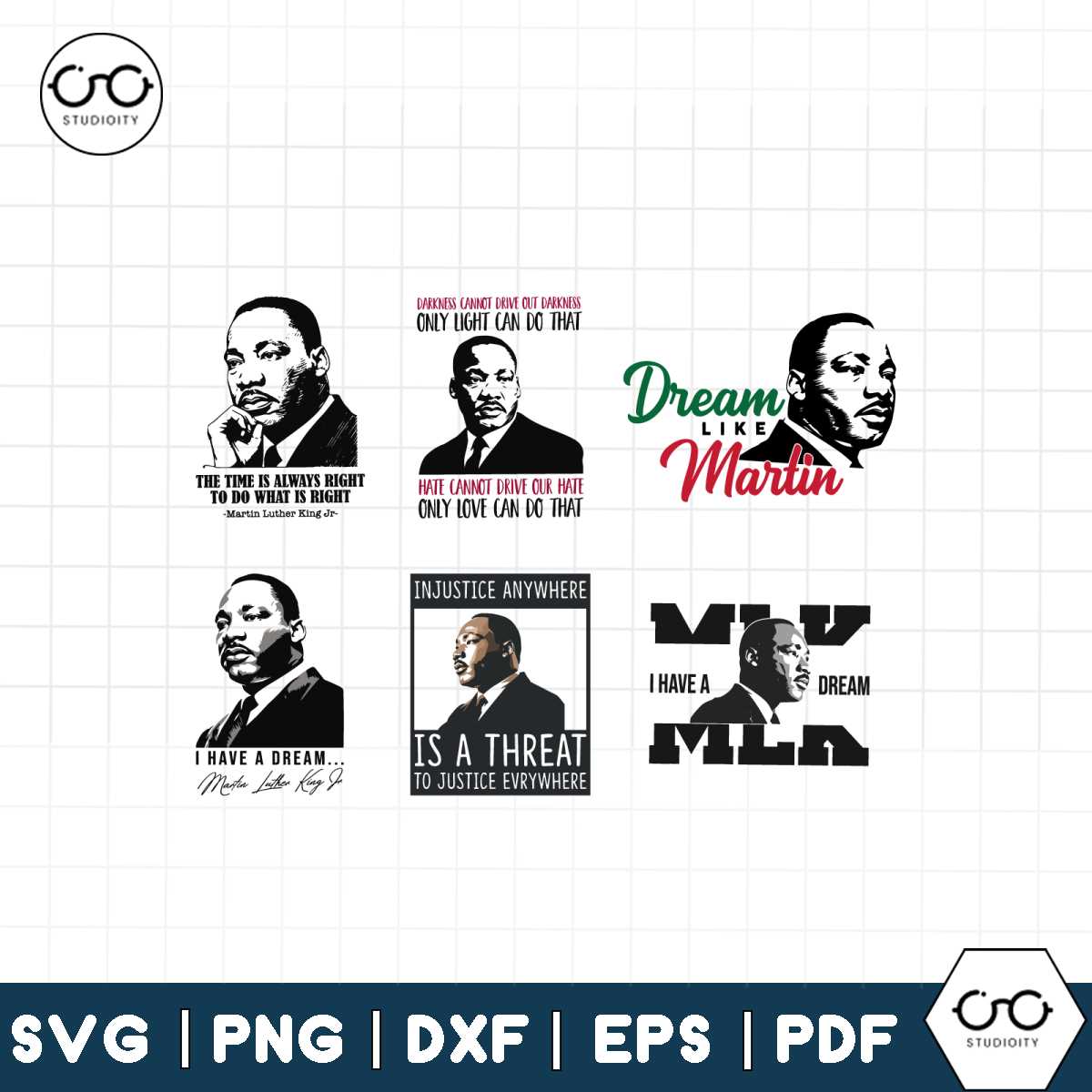 Martin Luther King Quote PNGs, Civil Rights Sublimation File | Inspire ...