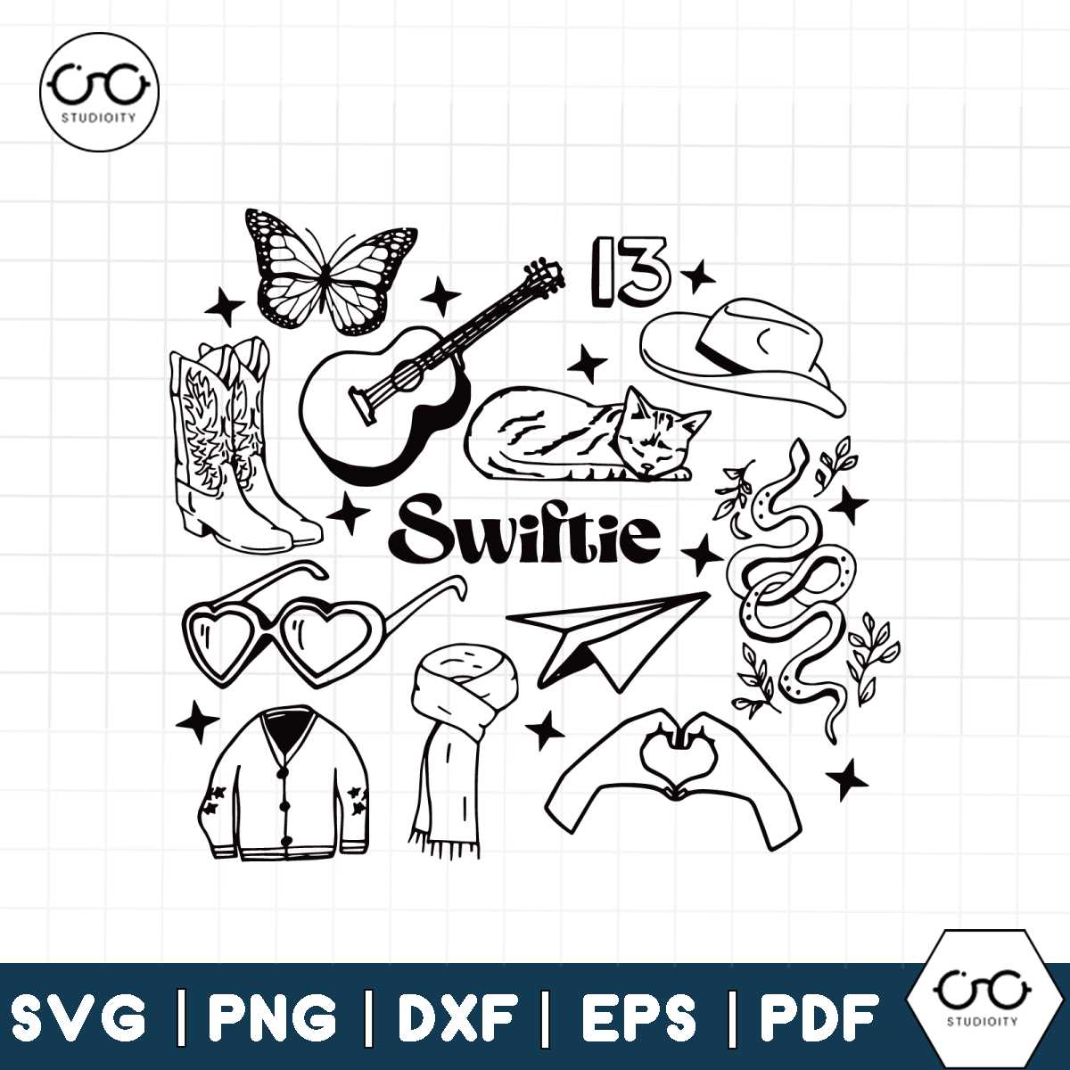 Vintage Swiftie Taylor Albums Icon SVG | Inspire Uplift