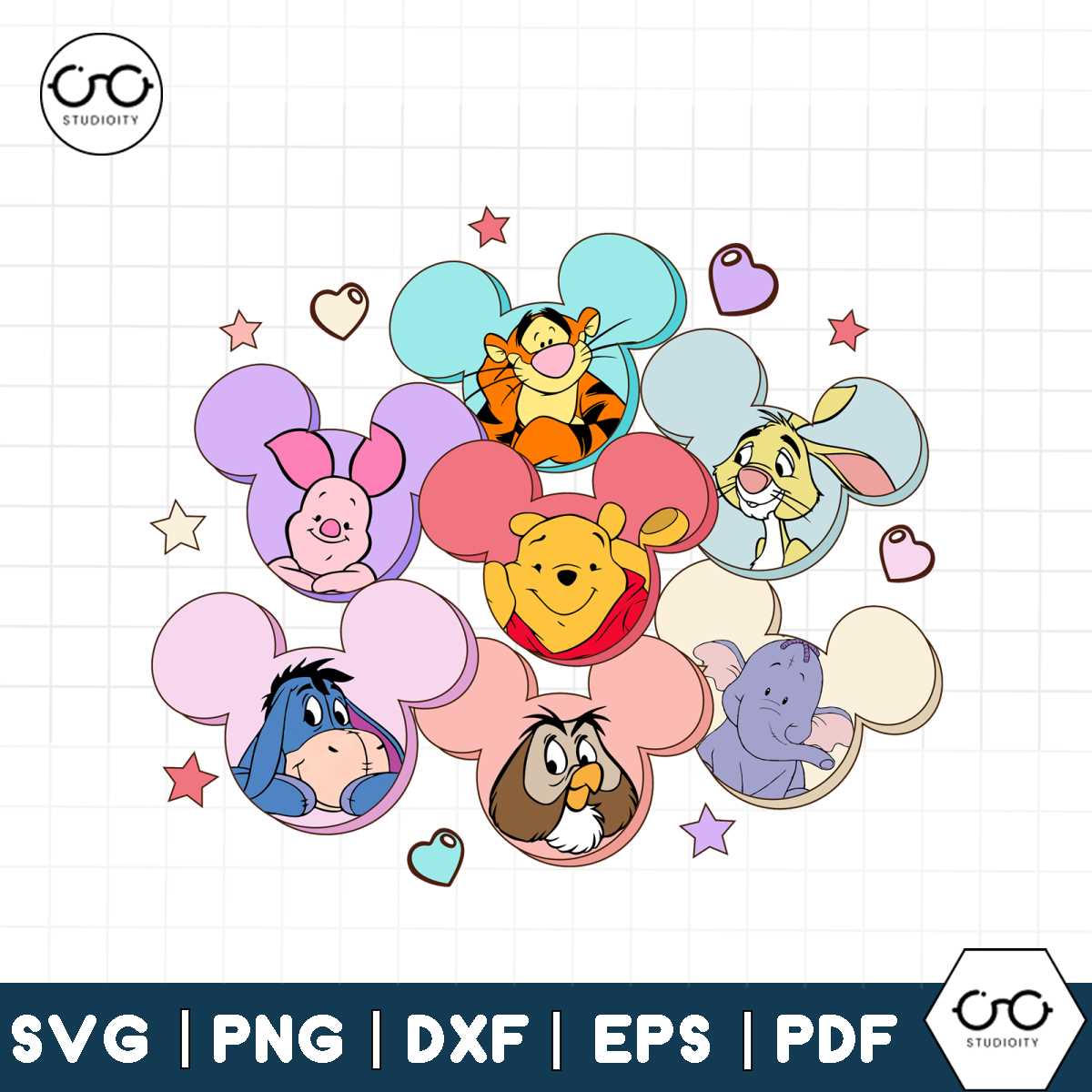 Bee Mine Winnie Pooh Bear and Friends PNG | Inspire Uplift