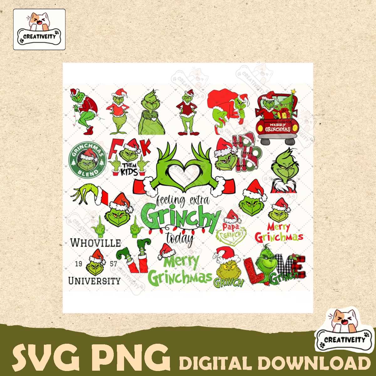 25 Files The Grinch , UNIQUE DESIGN, Grinch Christmas Png-Sv | Inspire ...