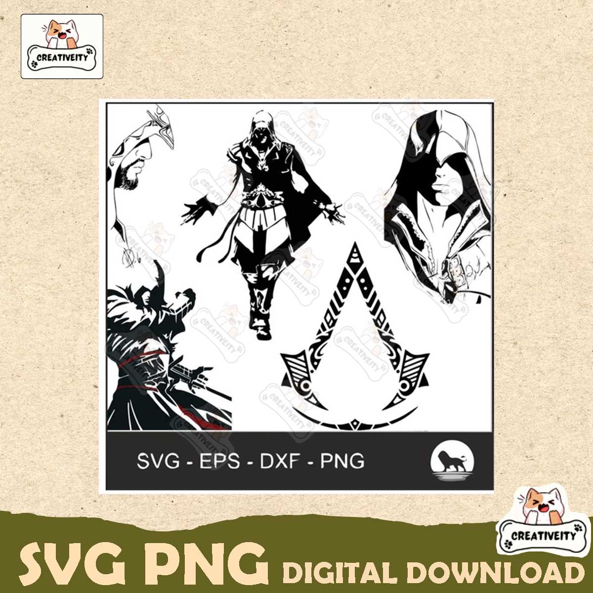 Assassins Creed SVG, Video Game Character Design, Cricut Cut | Inspire ...