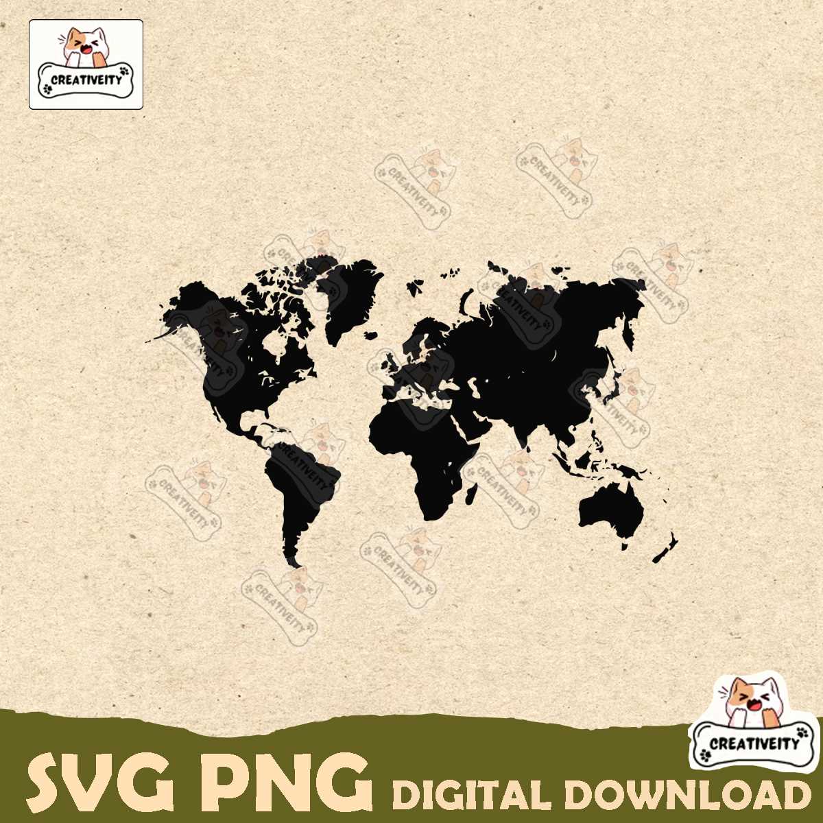 COD116-World Map SVG, World Map clipart, World Map Svg Cricu - Inspire ...
