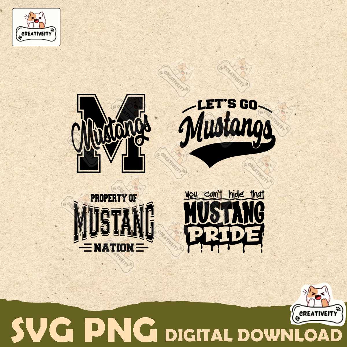 Mustangs Mascot Bundle svg, Mustangs School Spirit svg, Must | Inspire ...