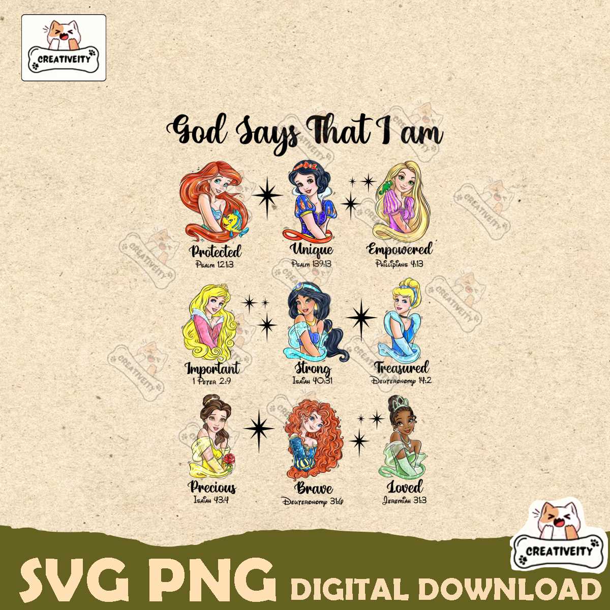 God says I am princess bible verses image png digital file s | Inspire ...