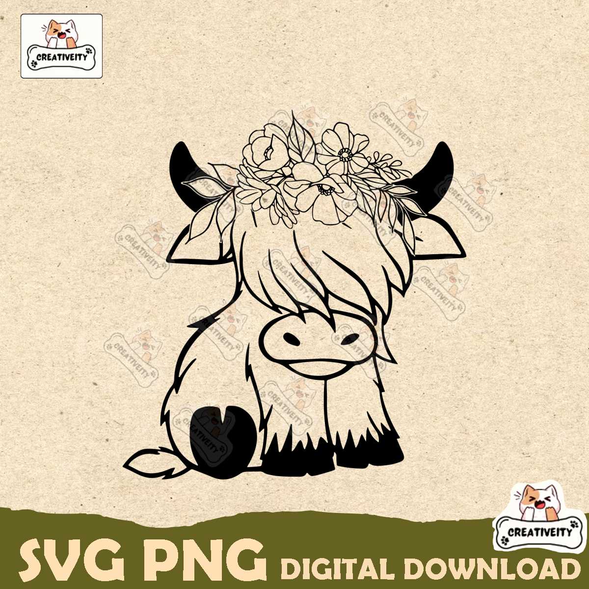Baby Cow svg Highland Cow svg Cuttable Design SVG PNG dxf Ep | Inspire ...